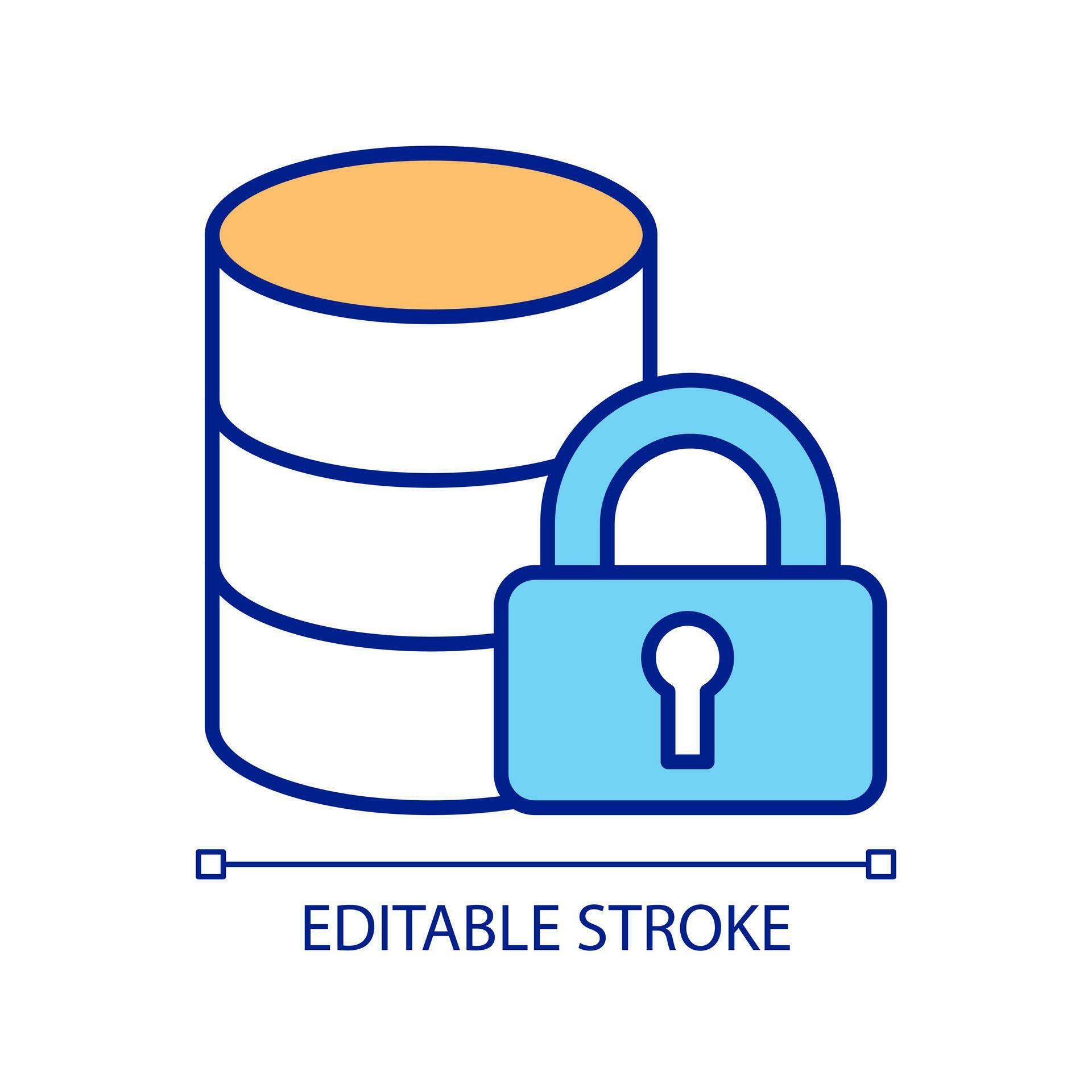 Database Locking Rgb Color Icon Information Storage Protection