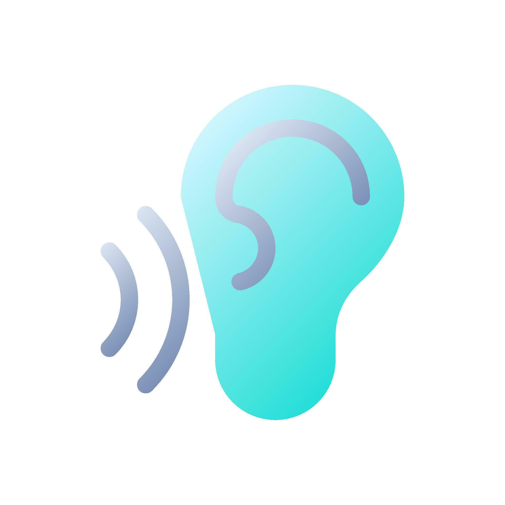 Listen flat gradient two-color ui icon. Translator feature. Hear translation. Text spoken aloud ...