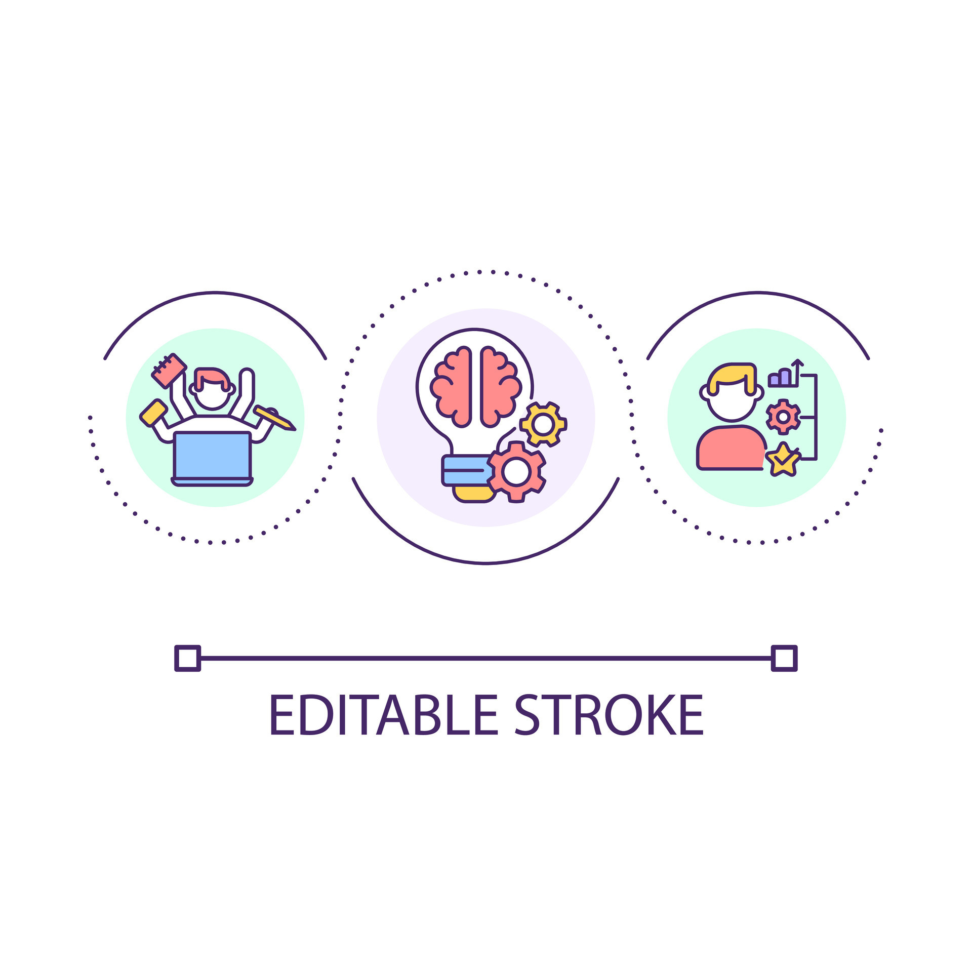 High performance loop concept icon. Multitasking skills. Self ... High performance loop concept icon. Multitasking skills. Self ...