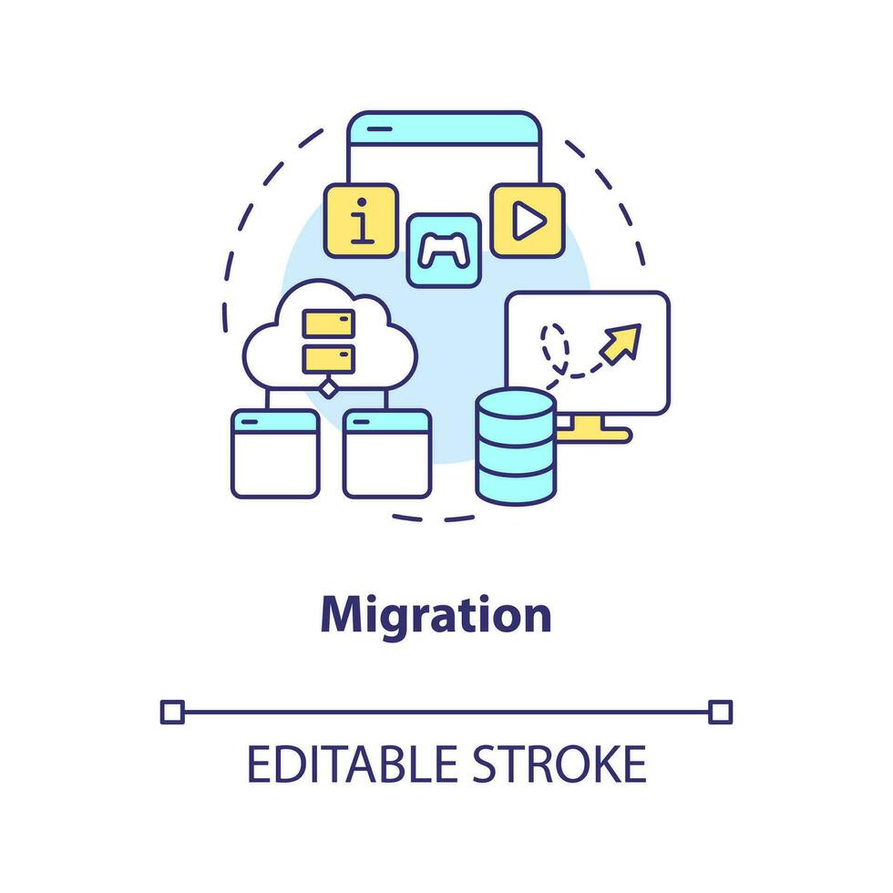 Migration Concept Icon Move Website Data To New Platform Digital
