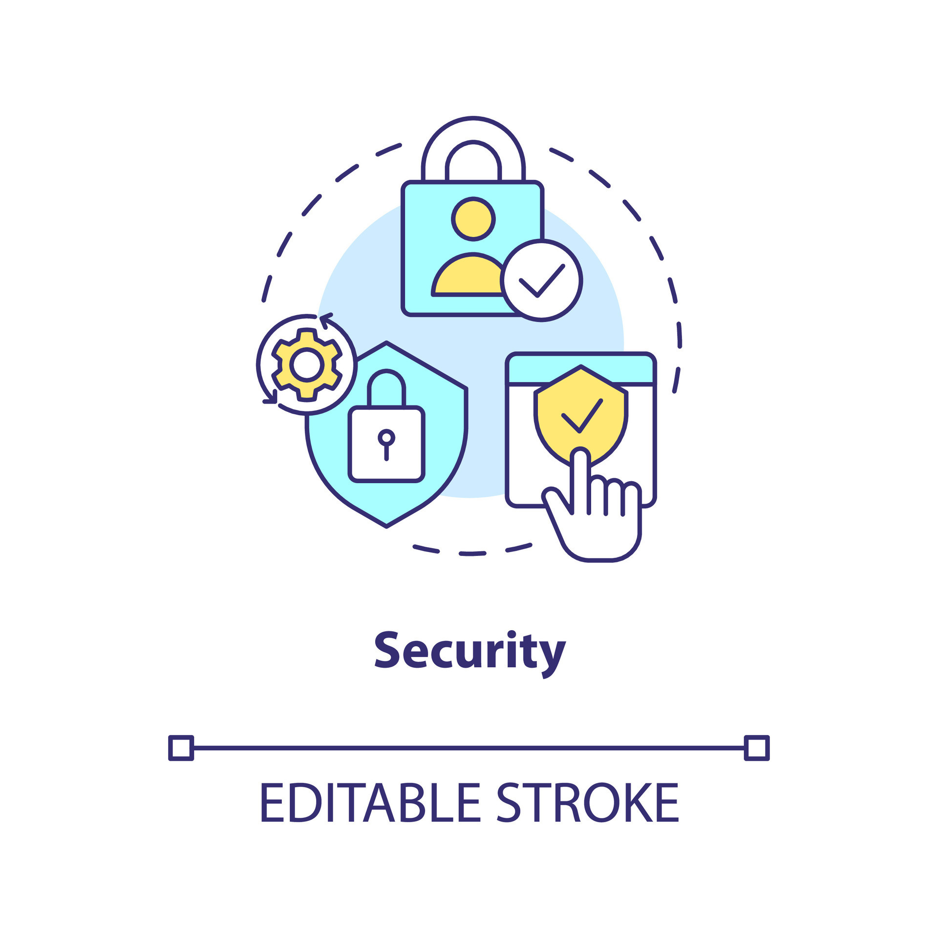 Security Concept Icon Protect Website Internet Safety Prevent Hacking Viruses Abstract Idea