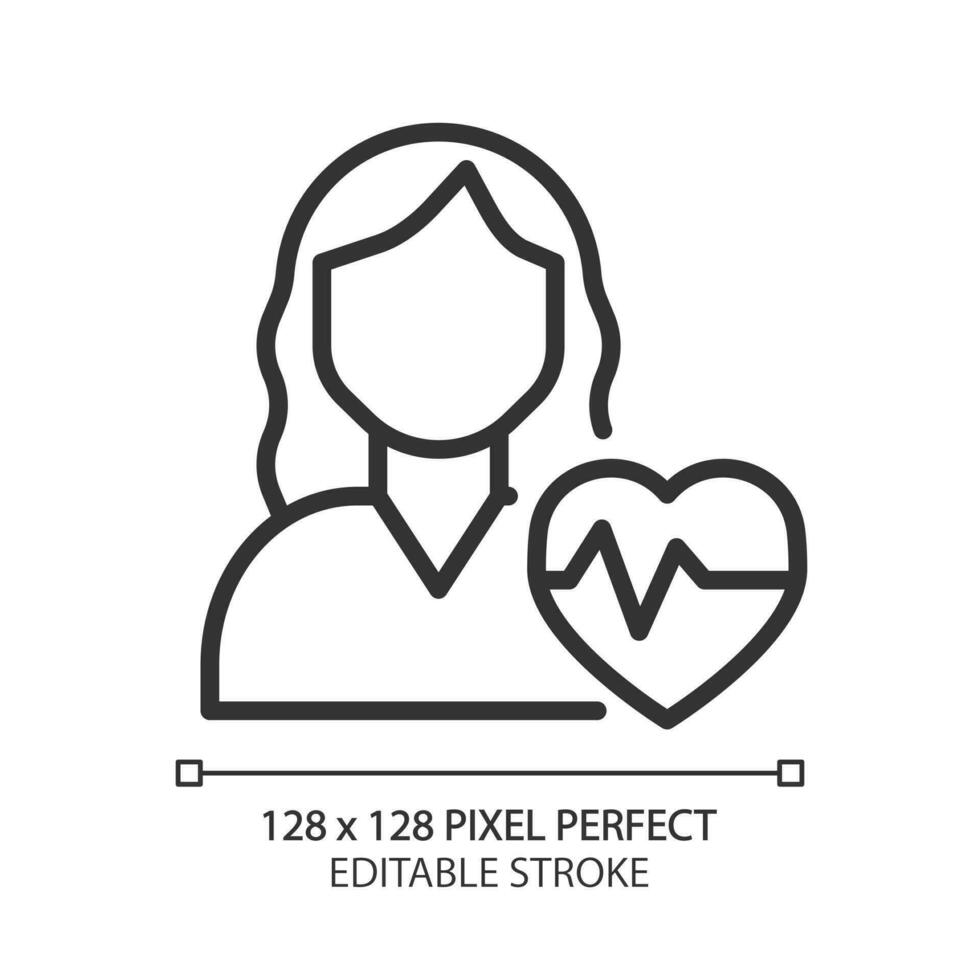 Cardiología Píxel Perfecto Lineal Icono Tratamiento Y Prevención De