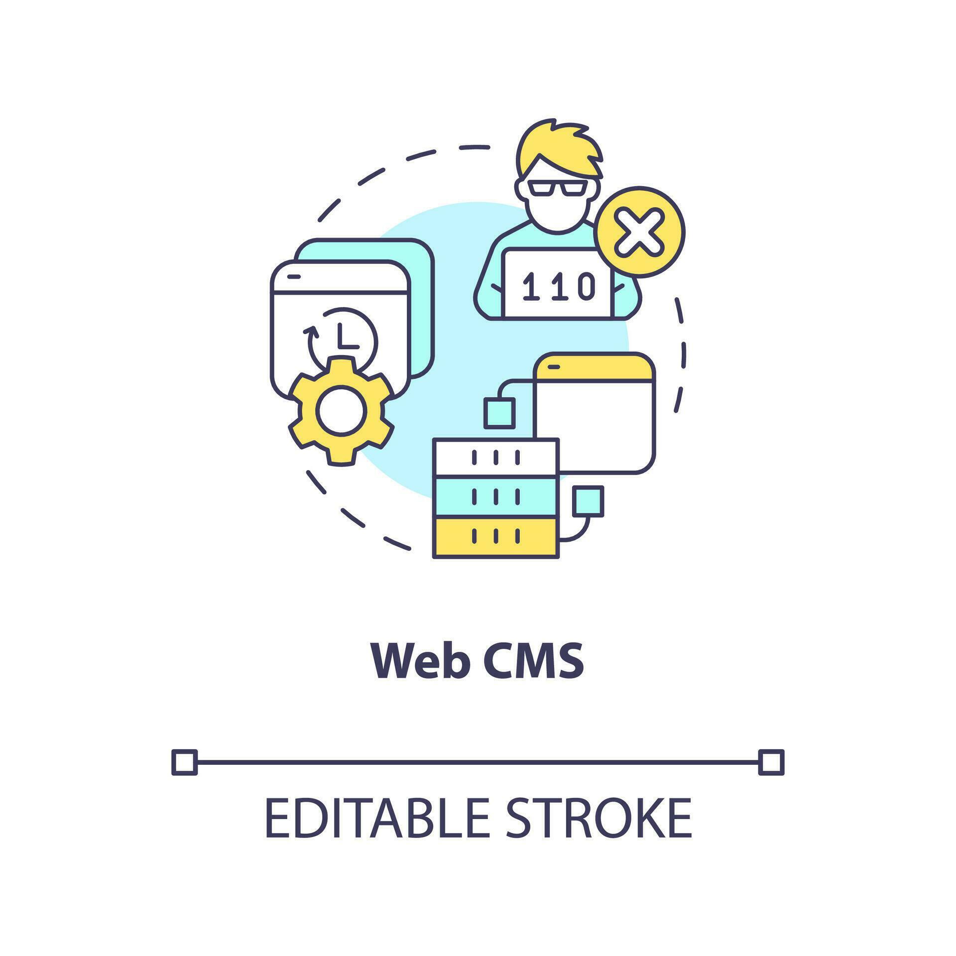 Web content management system concept icon. CMS platform. Digital ...