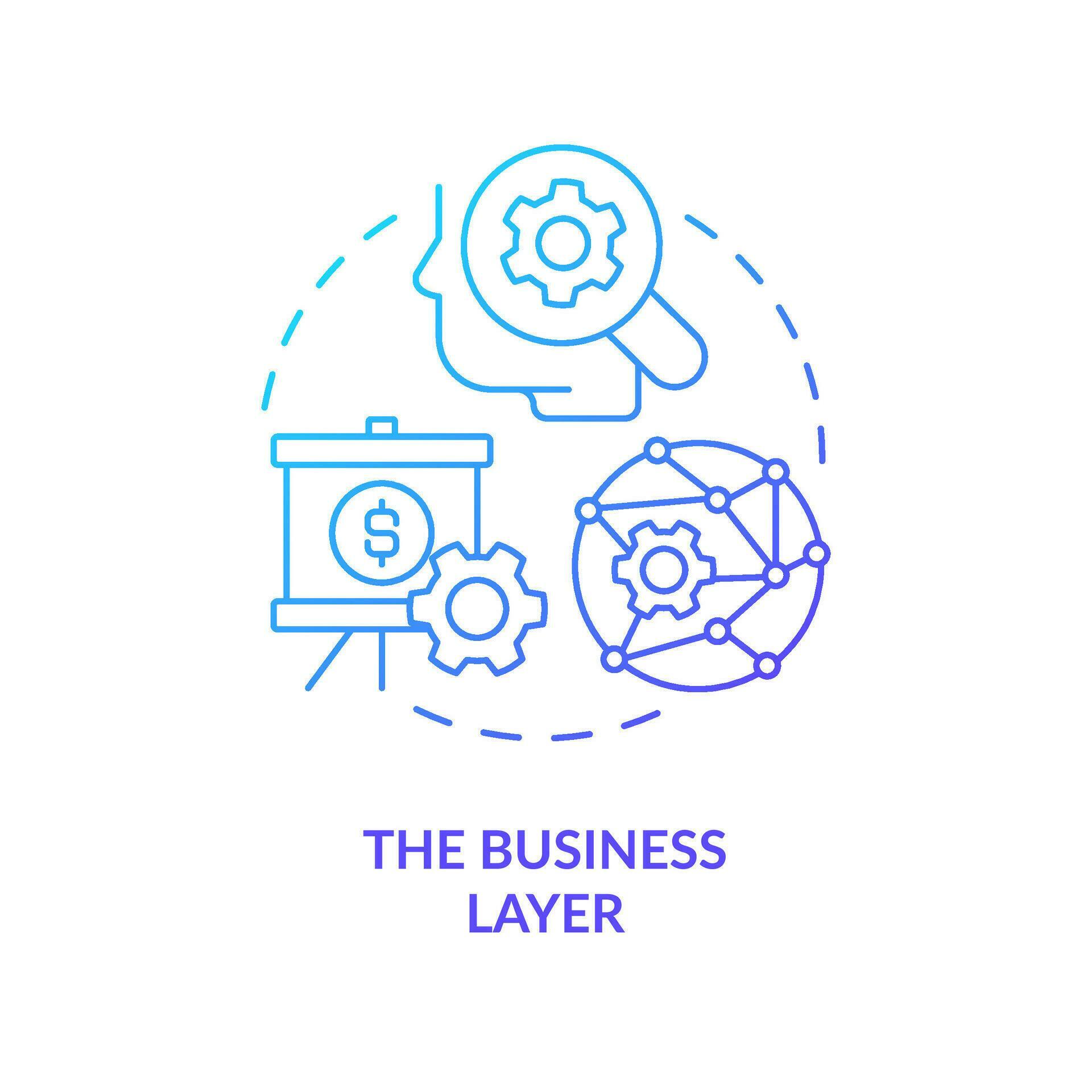 Business digital transformation blue gradient concept icon. IoT ...