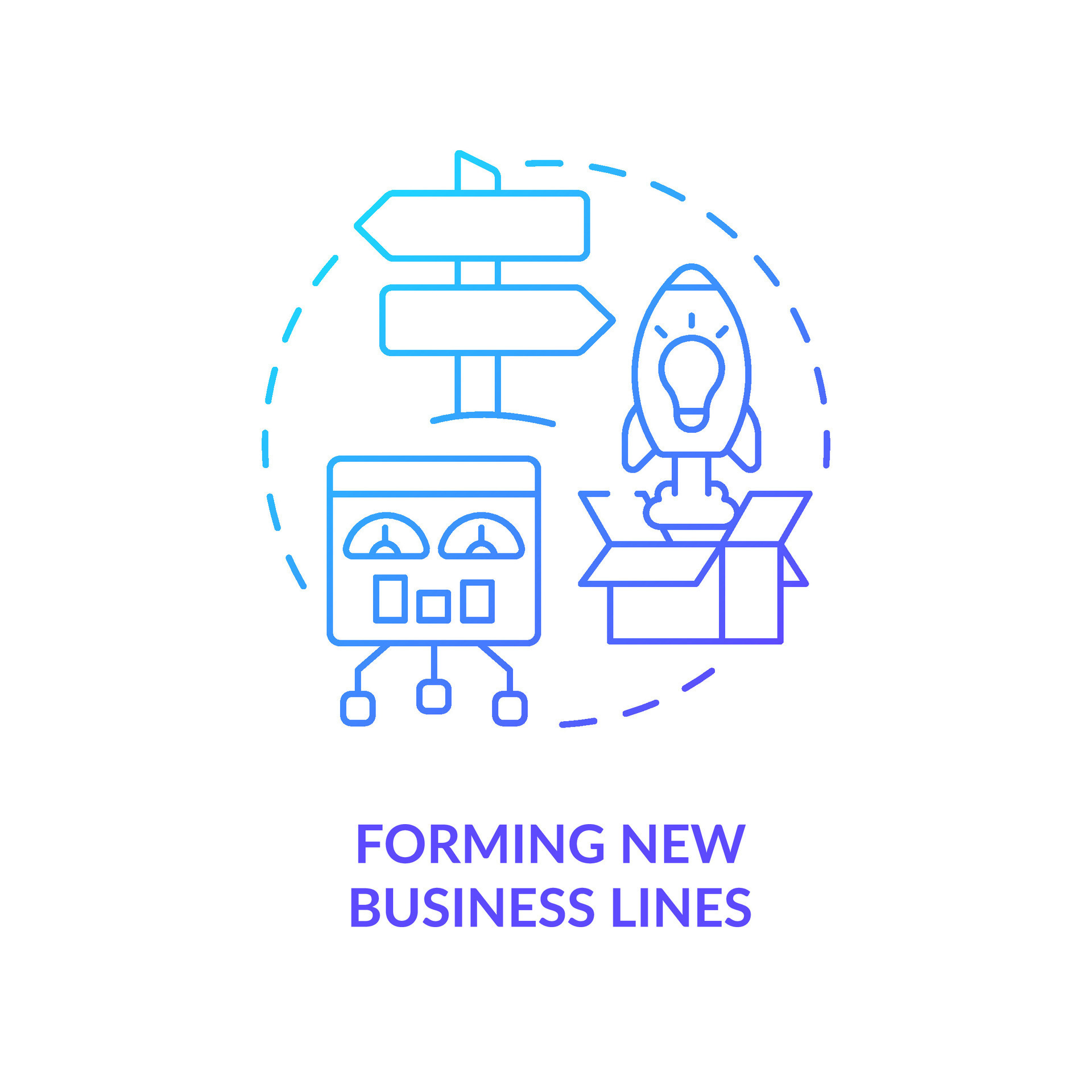 Improve Business Strategy Blue Gradient Concept Icon Provide Innovations Boost Digital