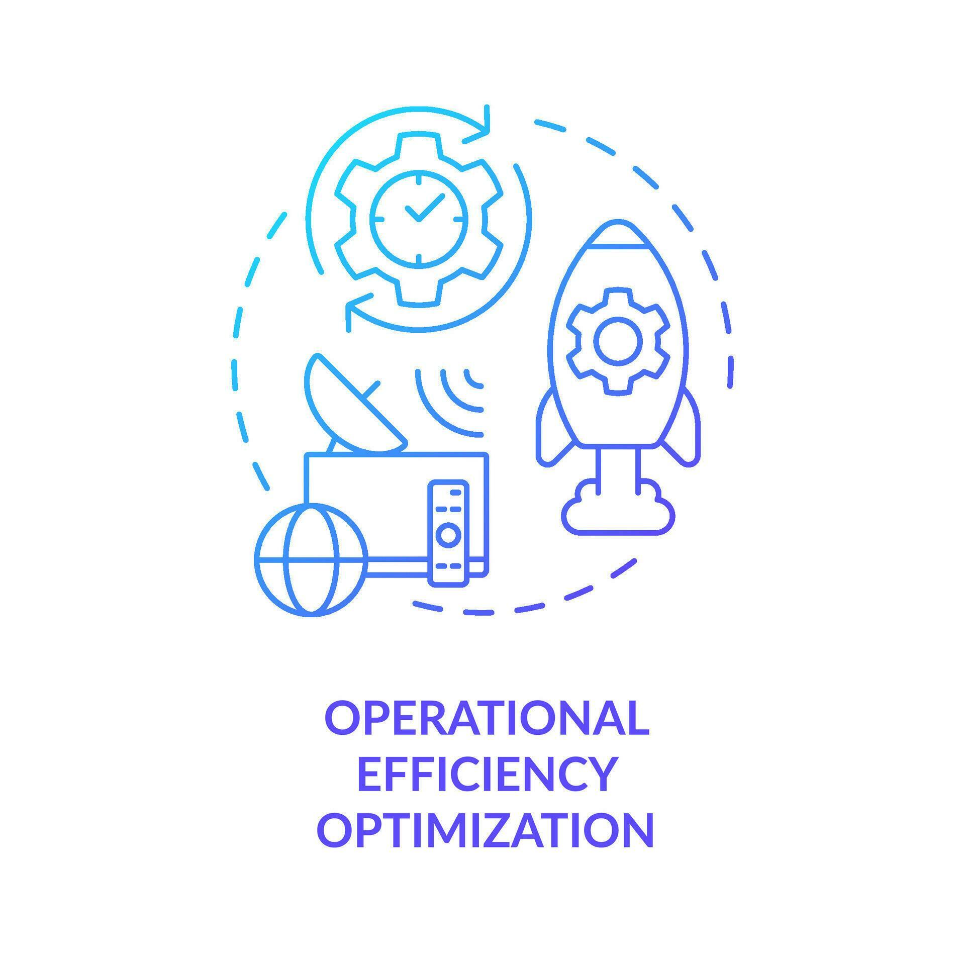 Operacional eficiencia mejoramiento azul degradado concepto icono. iot beneficios. mejorar ...
