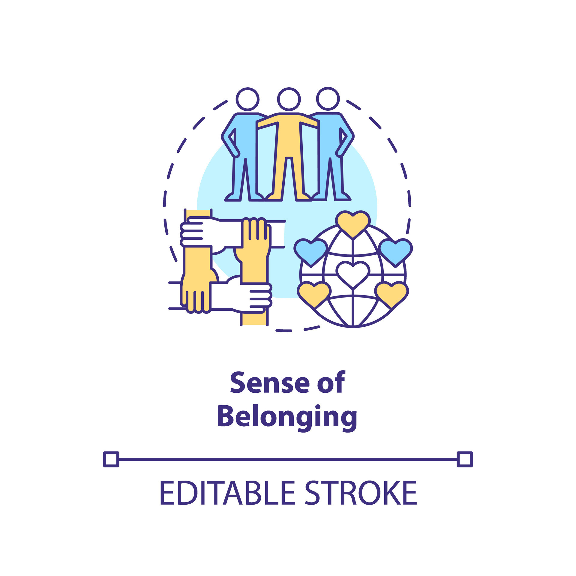 Sense of belonging concept icon. Micro community. Common goal ... Sense of belonging concept icon. Micro community. Common goal ...