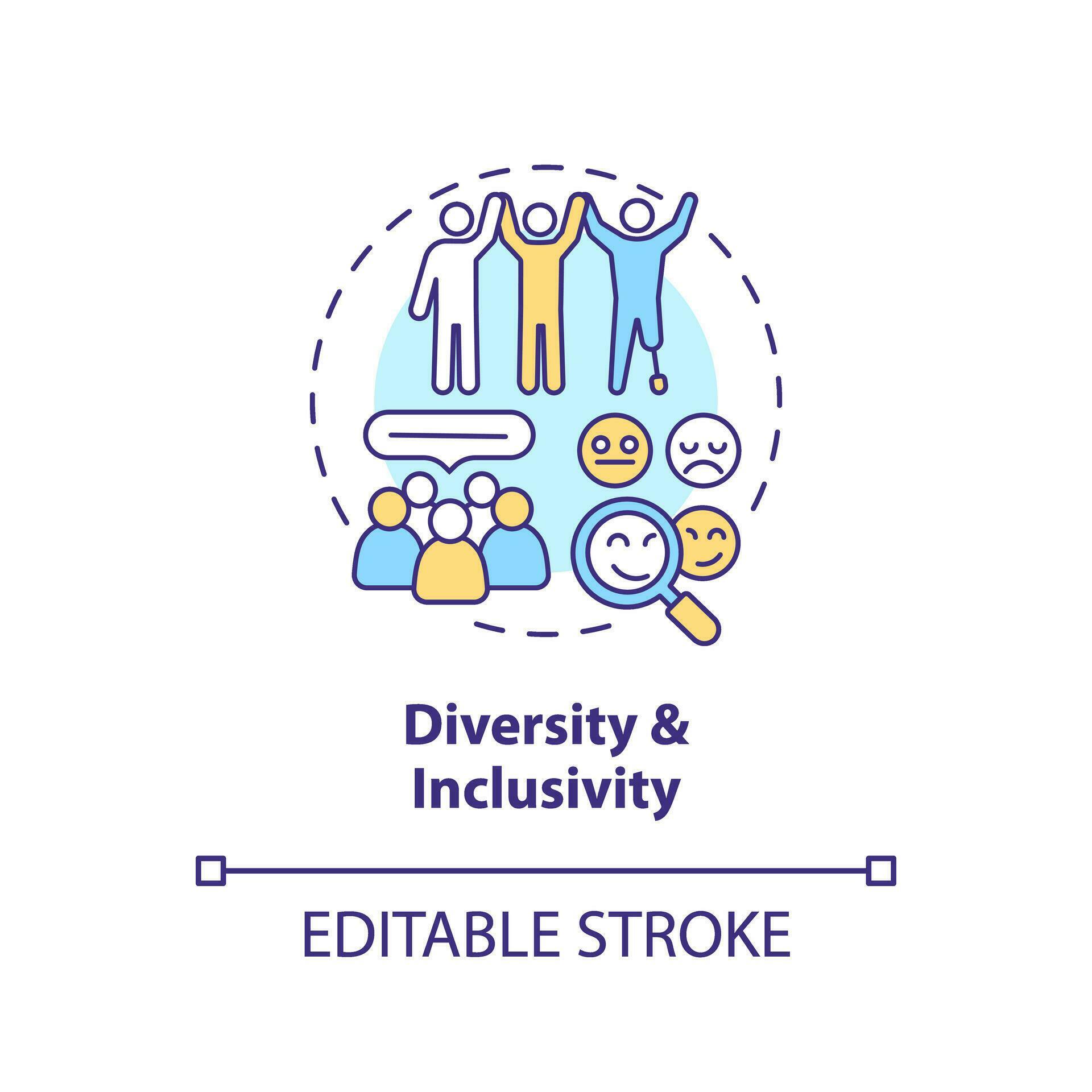 Diversity and inclusivity concept icon. Organizational culture. Social ... Diversity and inclusivity concept icon. Organizational culture. Social ...