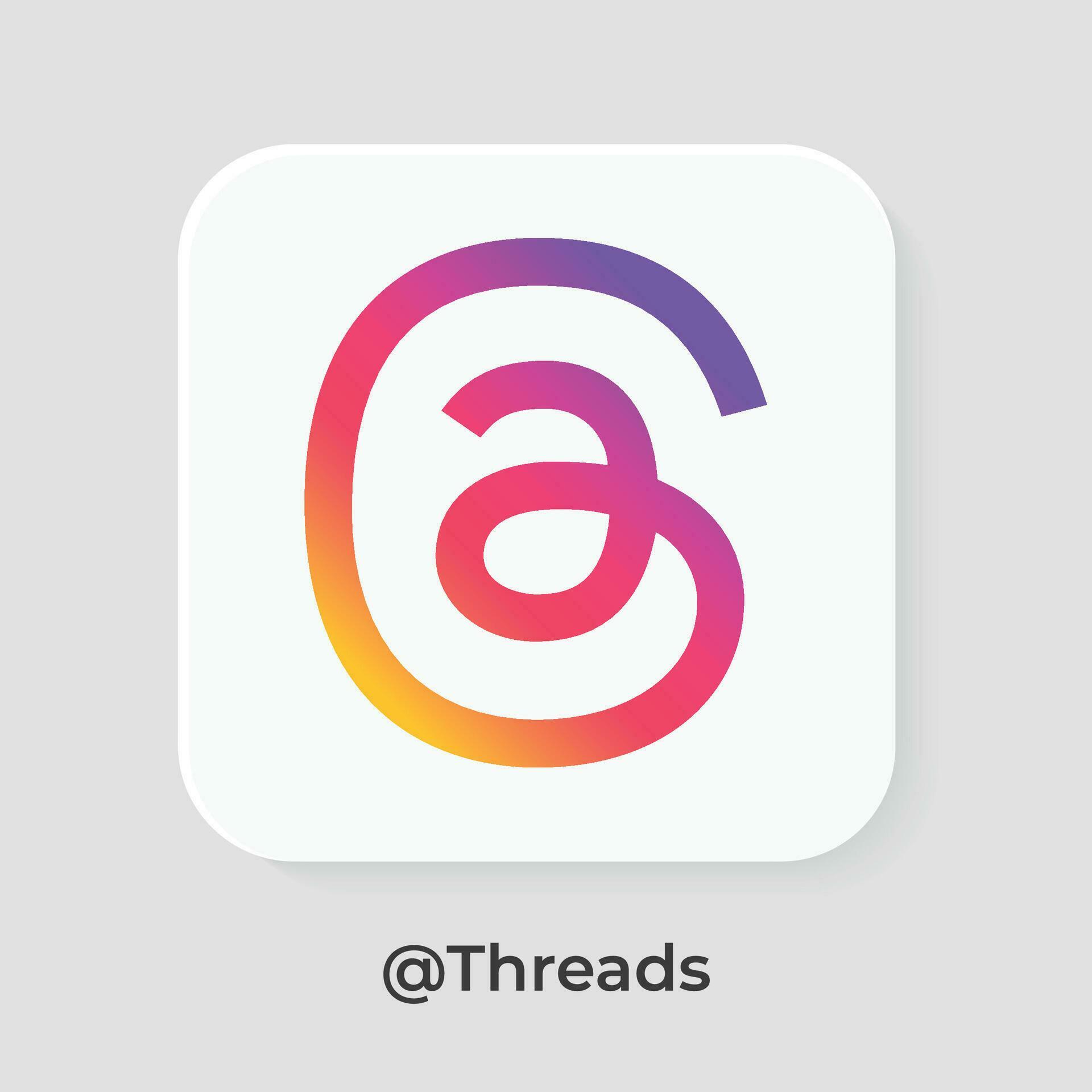 Threads icon with modern white color, modern Threads icon, Twitter ...