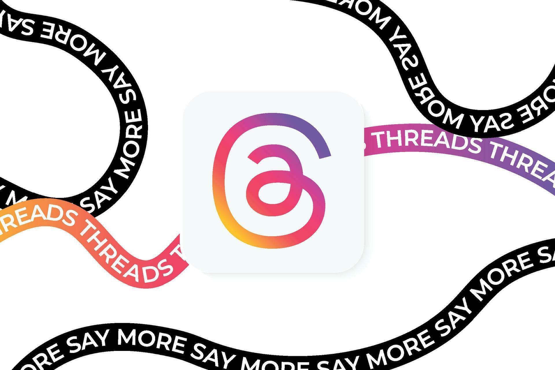 Threads Rainbow Logo, Instagram App with Design Curve Text of Threads, Say More Campaign by ...