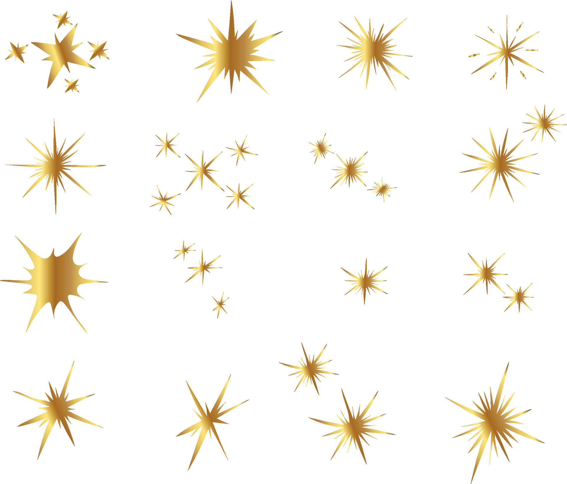 vector gold sparkling star collection 26394659 Vector Art at Vecteezy