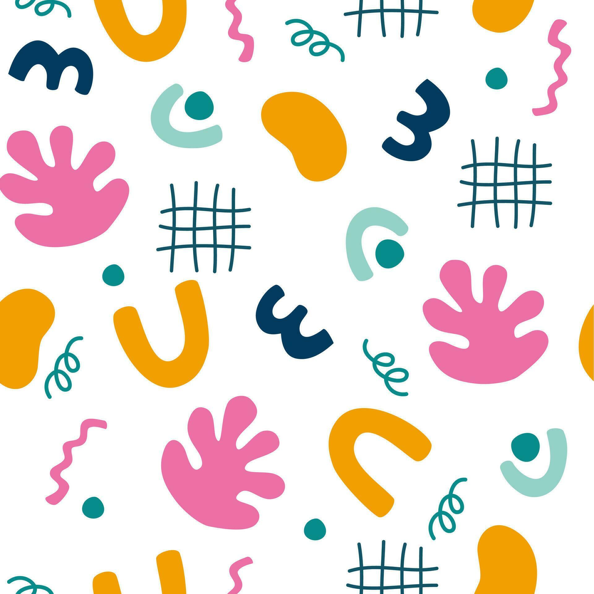 Abstract shapes seamless pattern. Abstract contemporary modern trendy ...