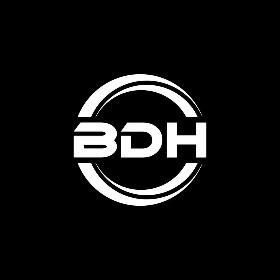 BDH letter logo design in illustration. Vector logo, calligraphy designs for logo, Poster ...