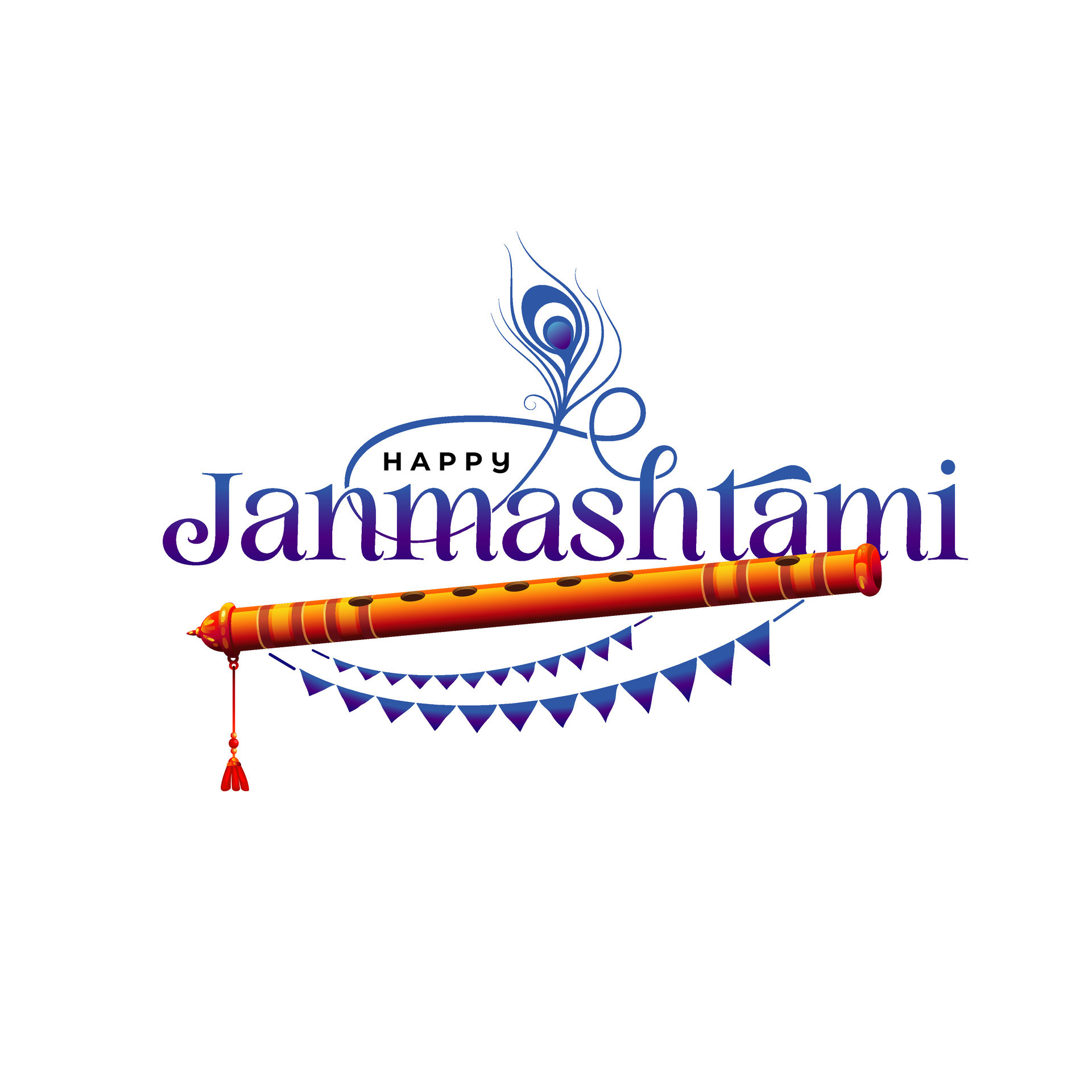 Happy Janmashtami Typographic Design Template Vector Illustration ... Happy Janmashtami Typographic Design Template Vector Illustration ...