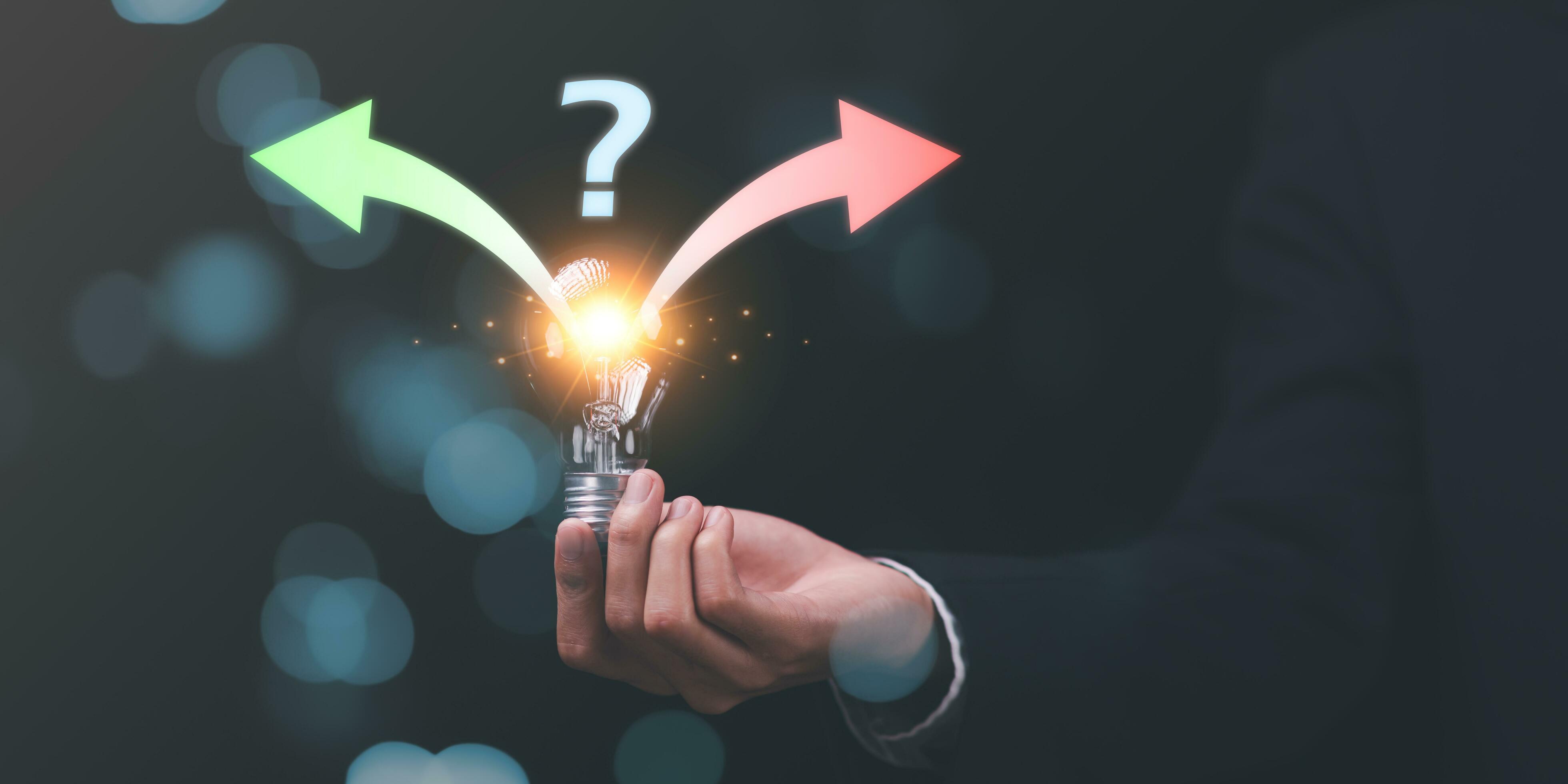 decision concept find alternatives success or business opportunities ...