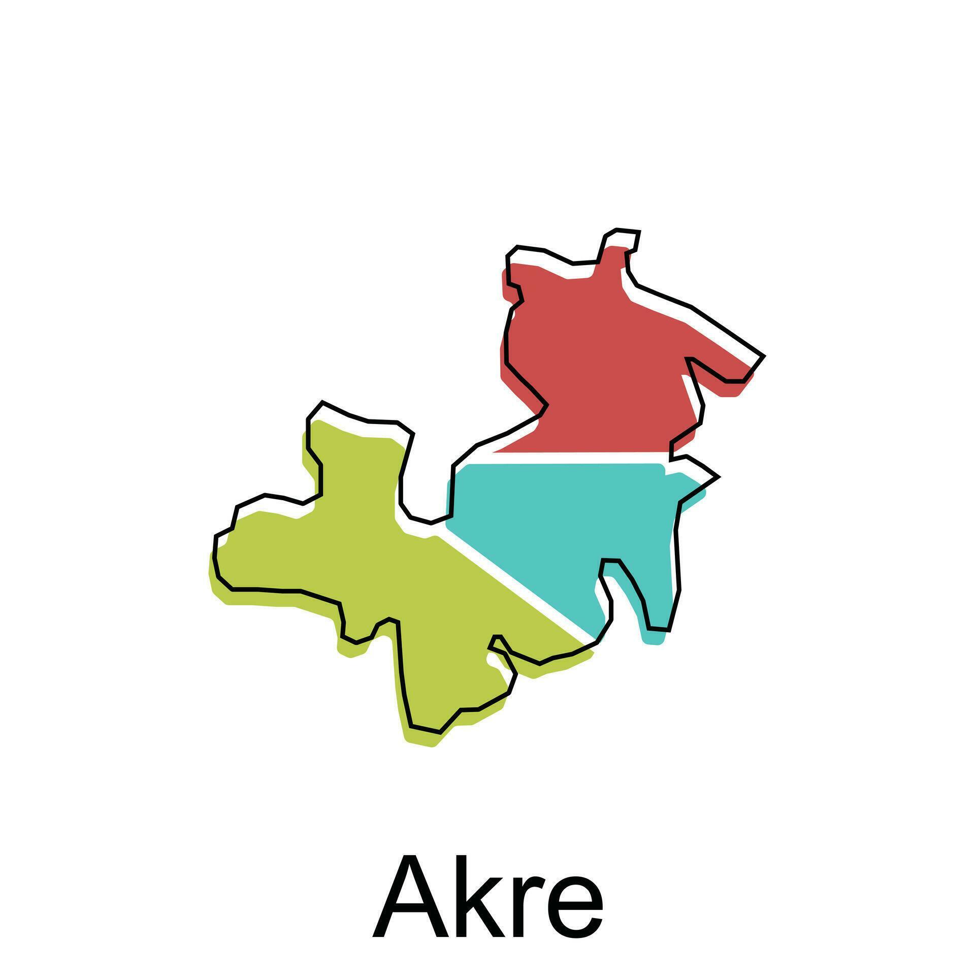 vector map of Akre colorful modern outline, High detailed vector illustration vector Design ...