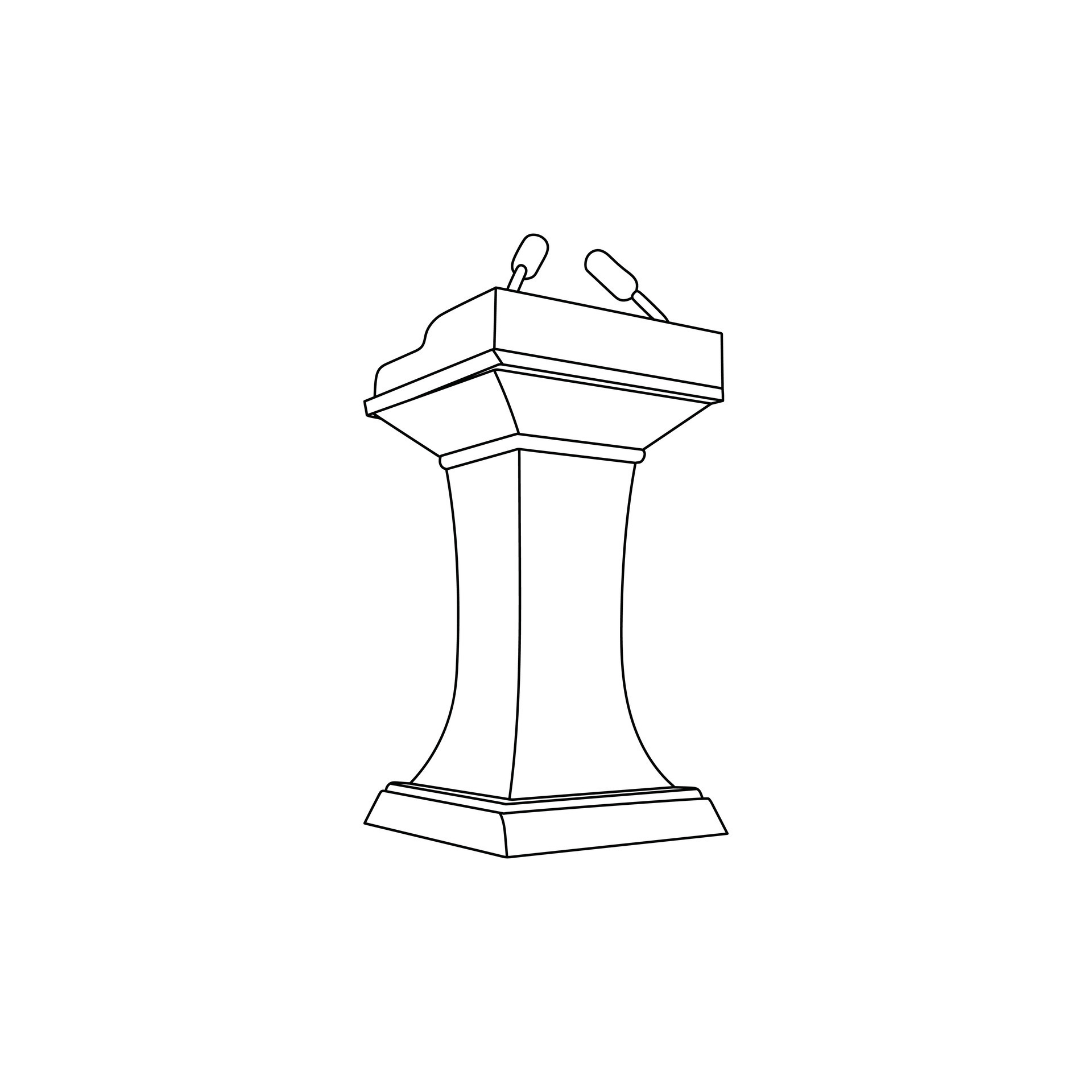 Lectern Outline Icon Isolated On White Background From Education Collection Illustration Design