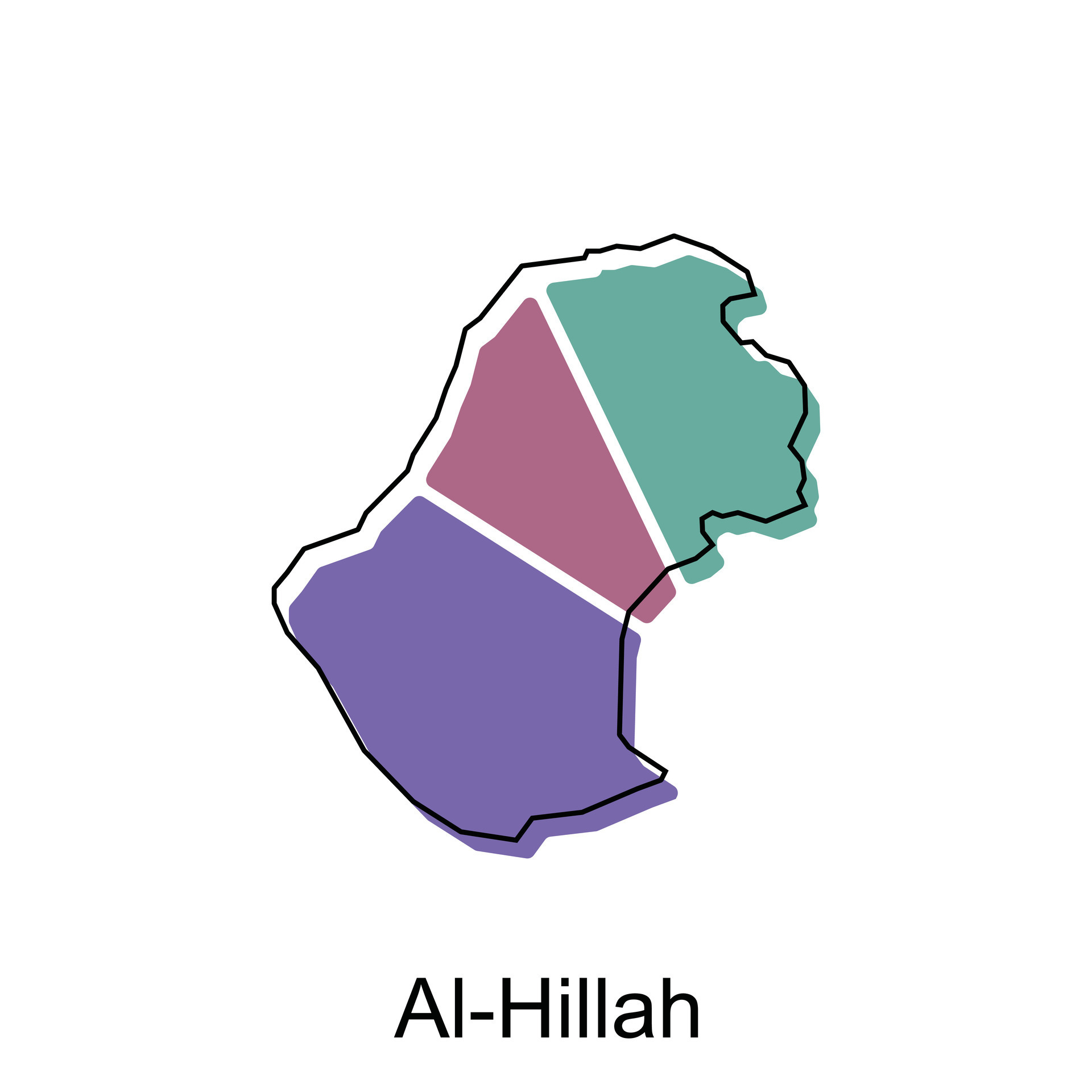 vector map of Al Hillah colorful modern outline, High detailed vector illustration vector Design ...