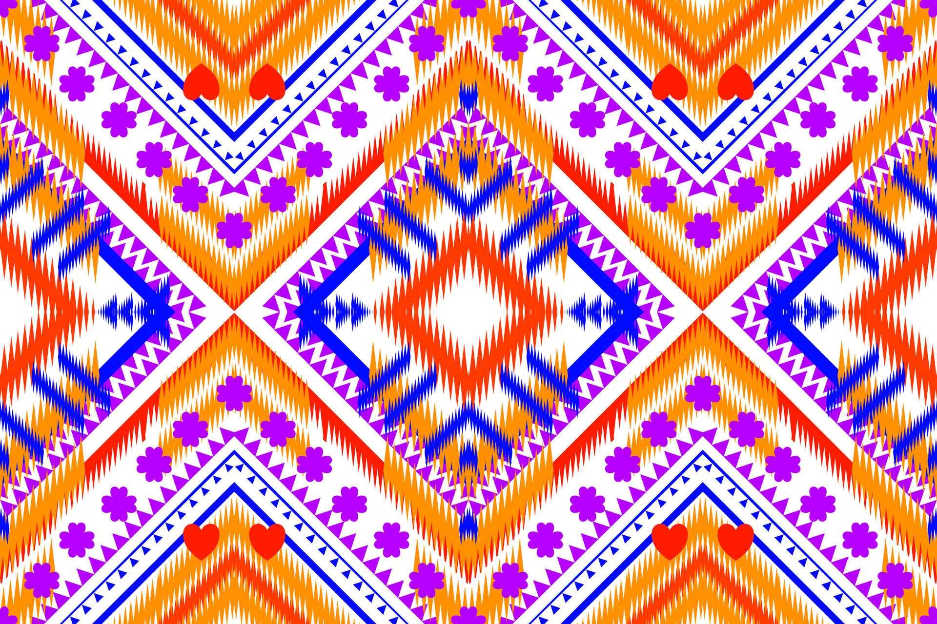 Ethnic Tribal Zigzags And Stitches Seamless Pattern Abstract Geometric