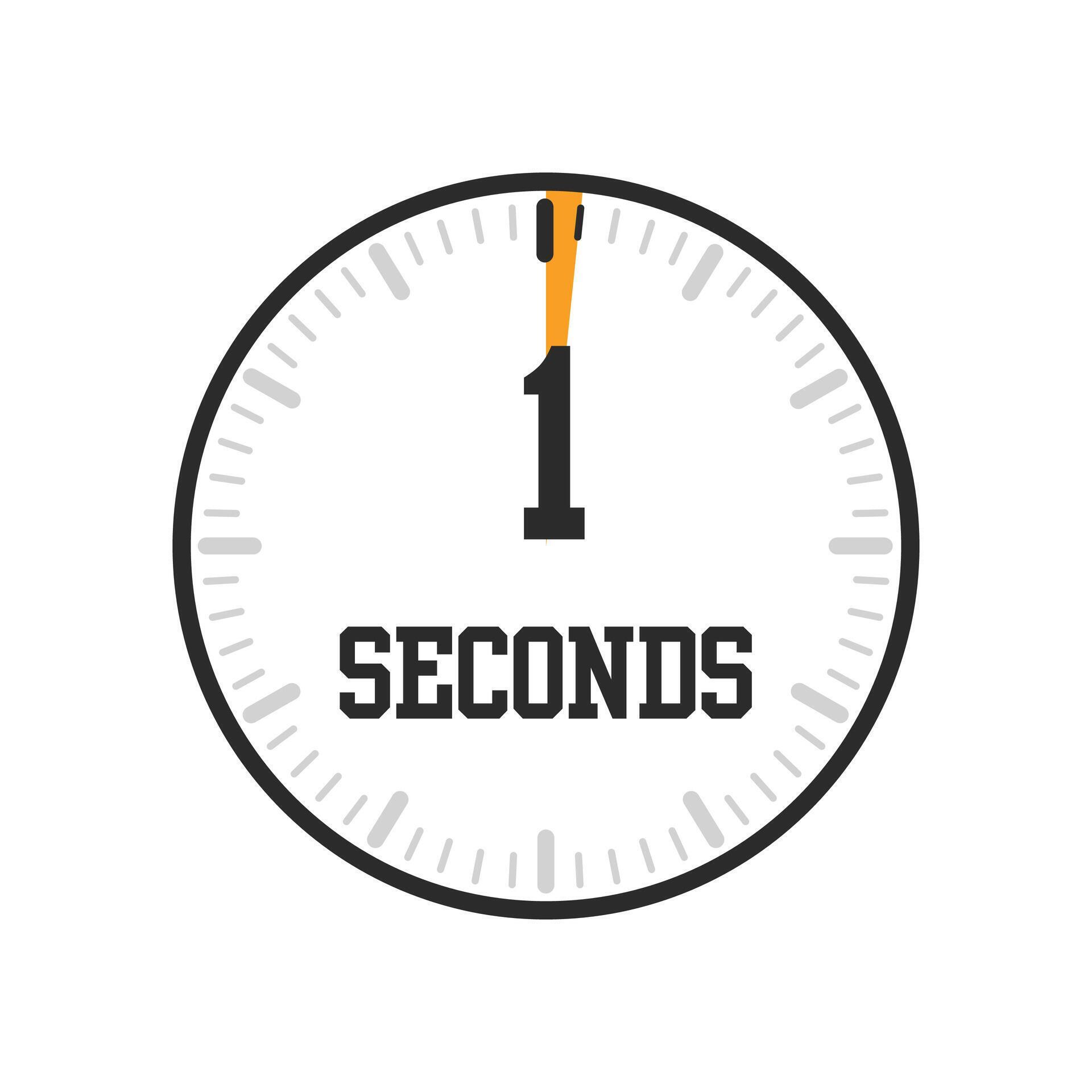 1 seconds, timer, clock icon design 26403016 Vector Art at Vecteezy