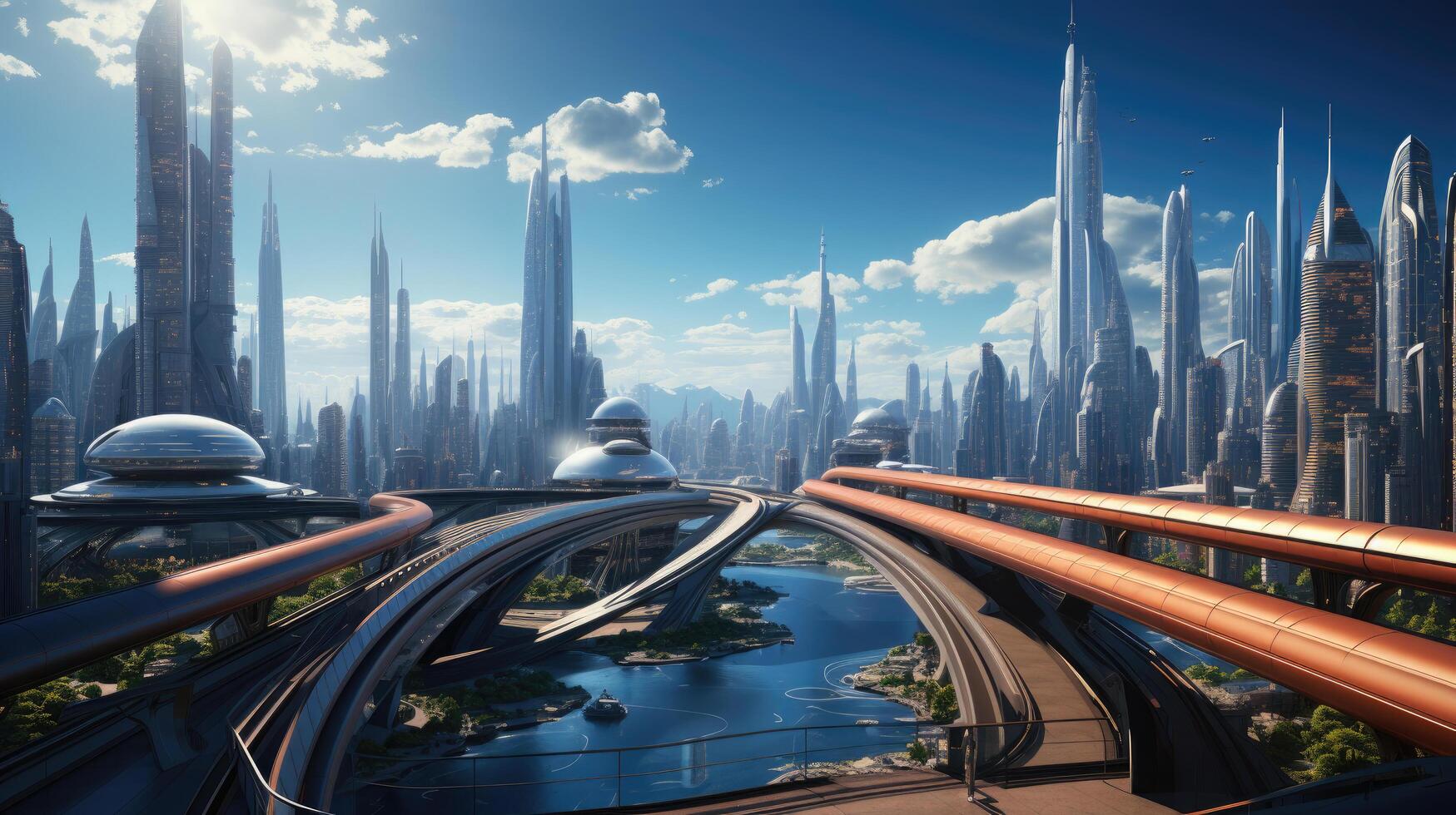 Ciudad Futurista Imágenes, Fotos y Fondos de pantalla para Descargar Gratis