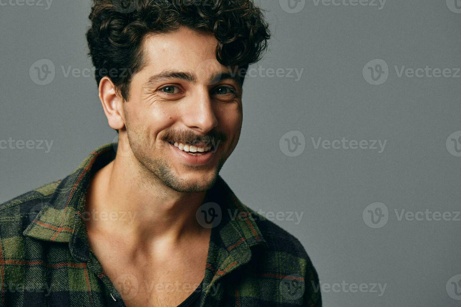 Man Model Hipster Portrait Shirt Fashion Happy Copyspace Trendy