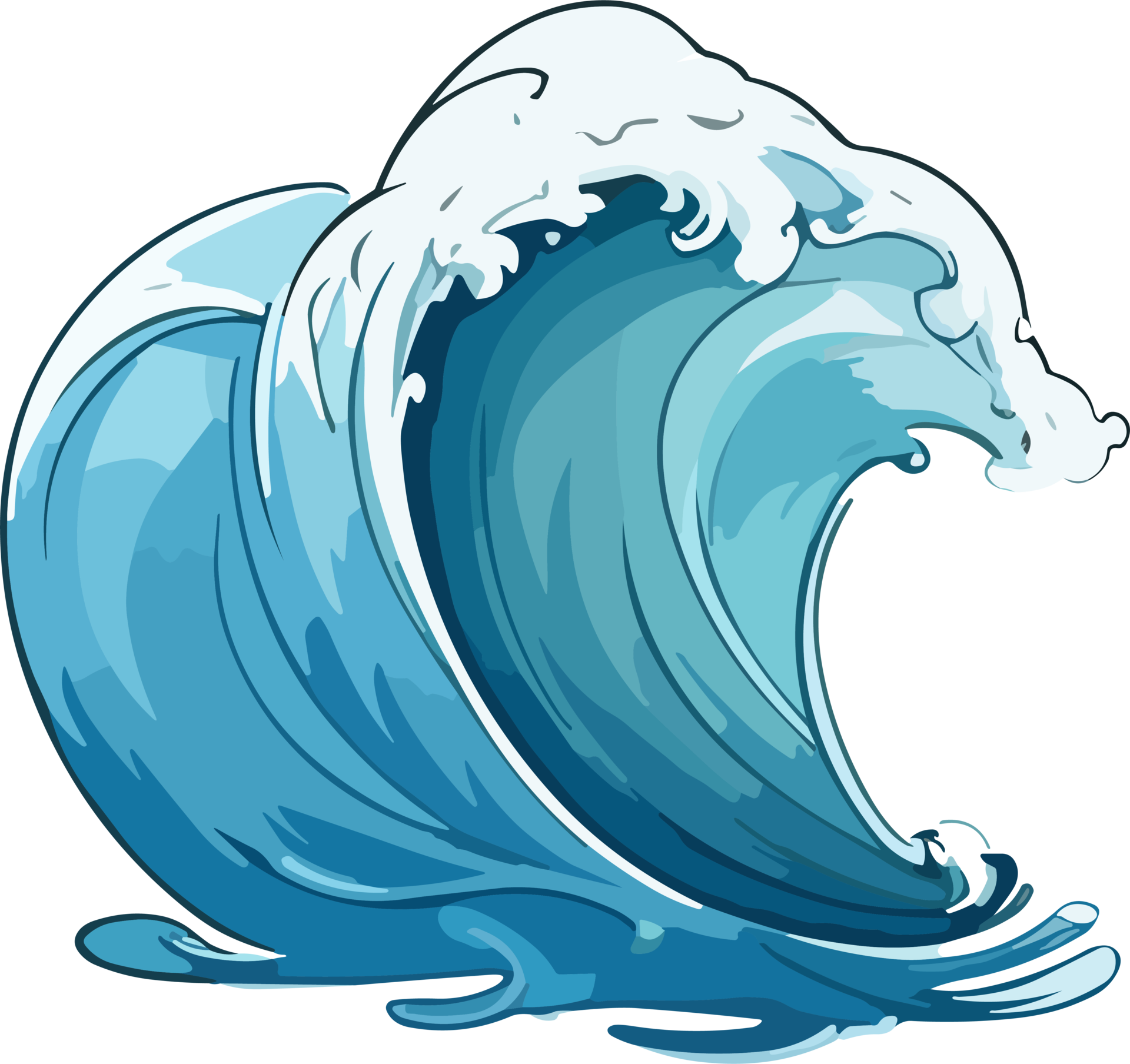 Crashing Water Waves Illustration 26414437 PNG