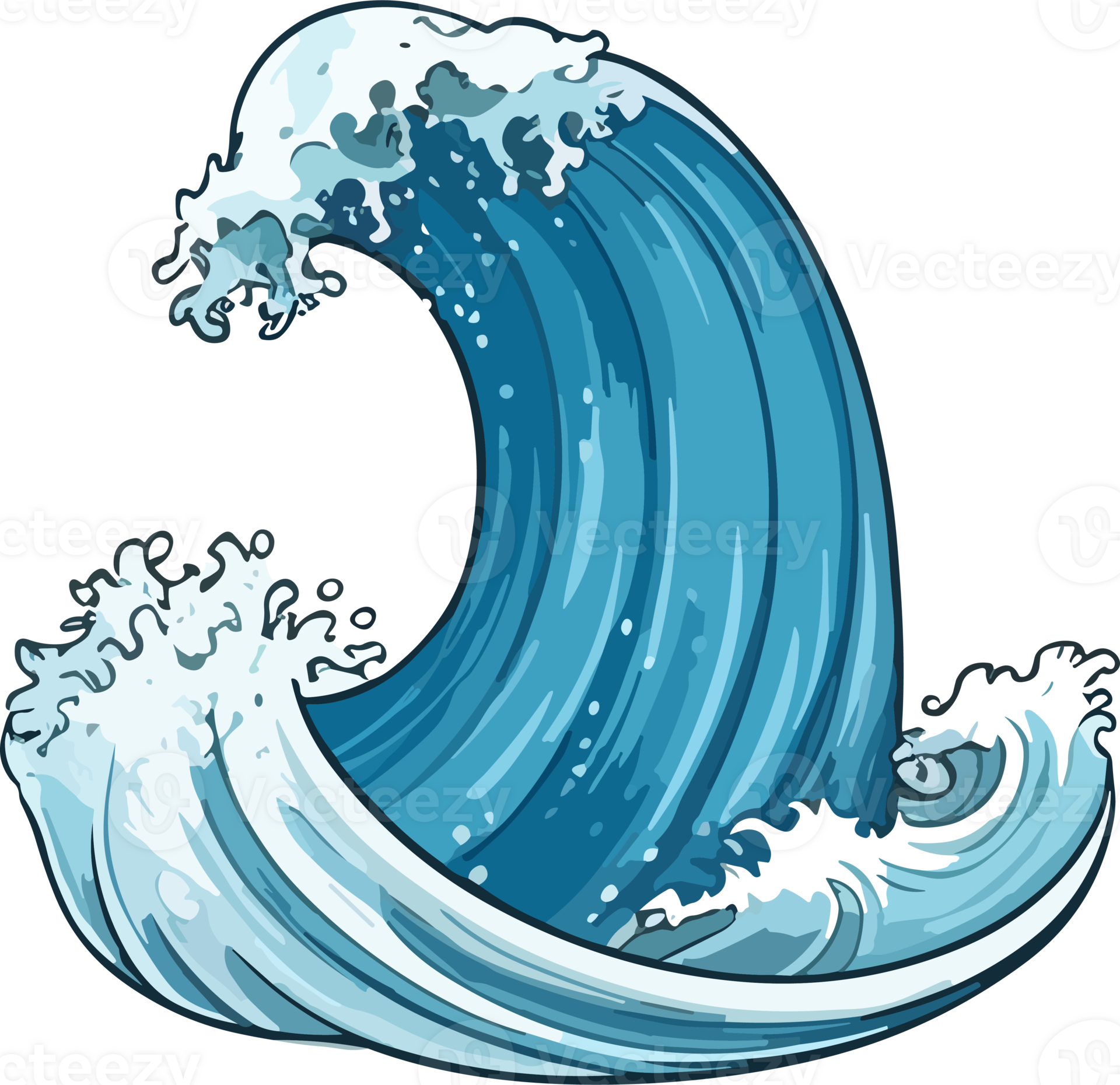 Crashing Water Waves Illustration 26414467 PNG