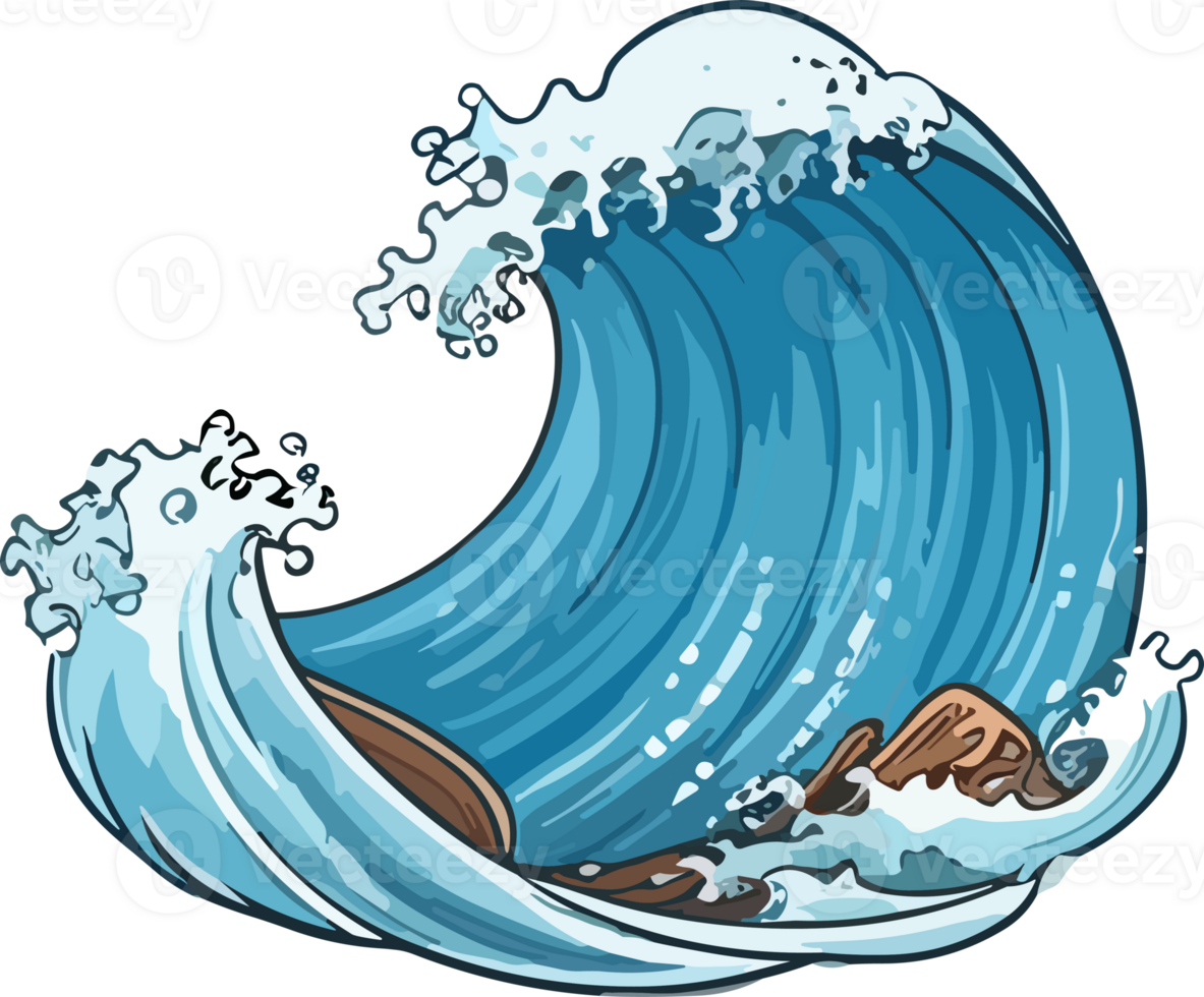 Crashing Water Waves Illustration 26414488 PNG