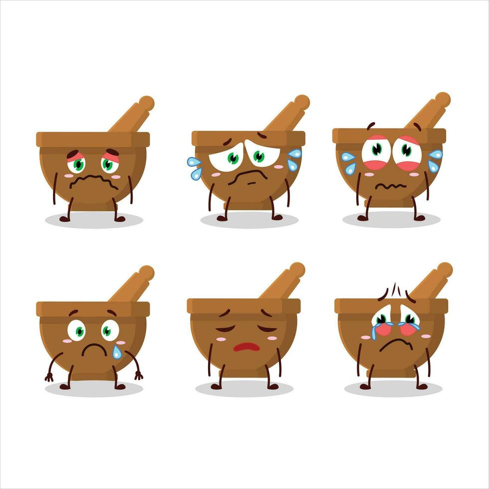 Mortar And Pestle Cartoon Character With Sad Expression 26417022 Vector Art At Vecteezy