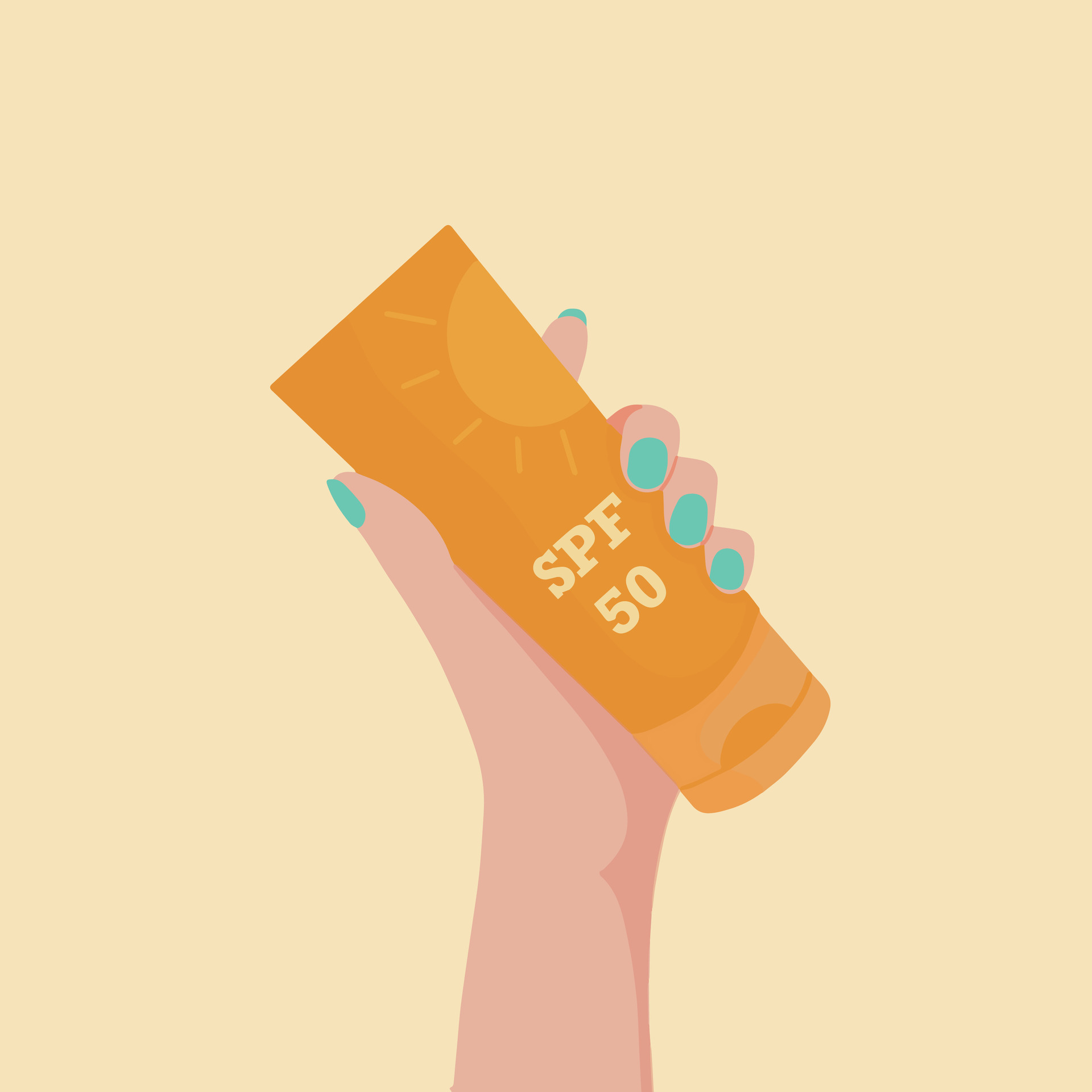 Portrait Of Sunscreen Sun Protection Spf 50 Tube Bottle For Summer Sun