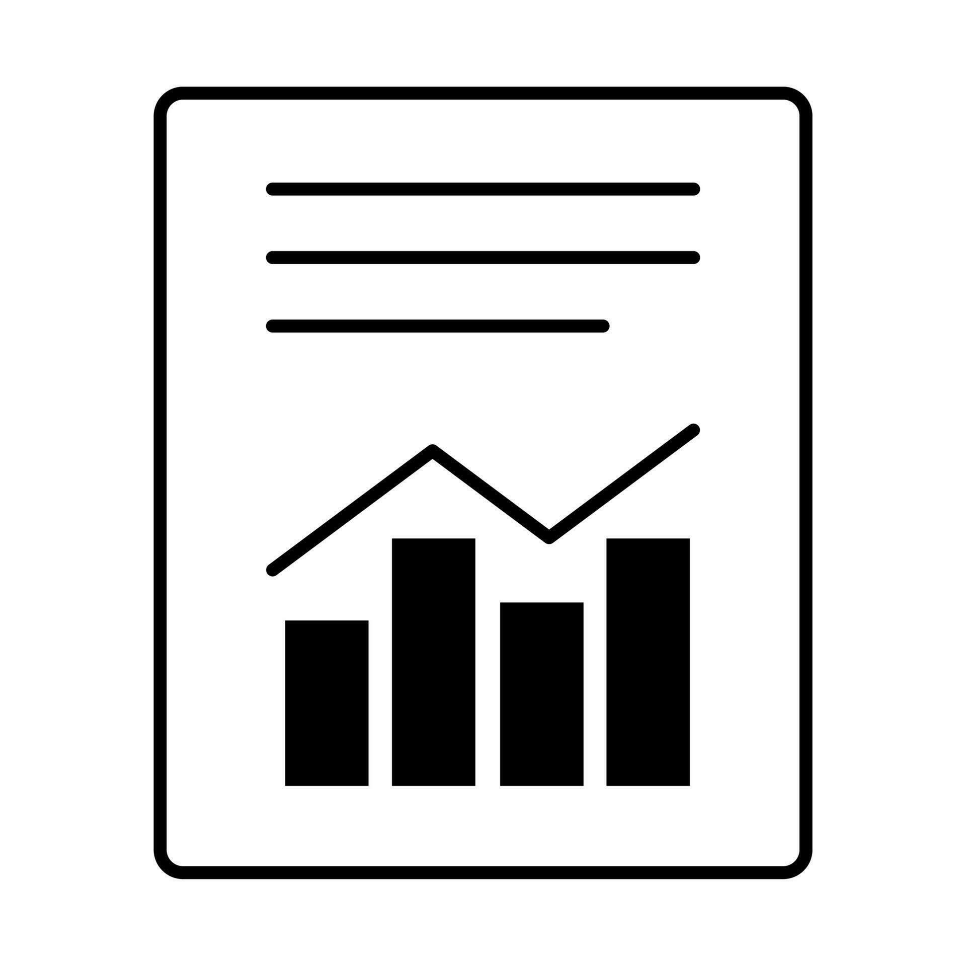 Report text file vector icon. Document with chart symbol. Accounting concept for your website ...