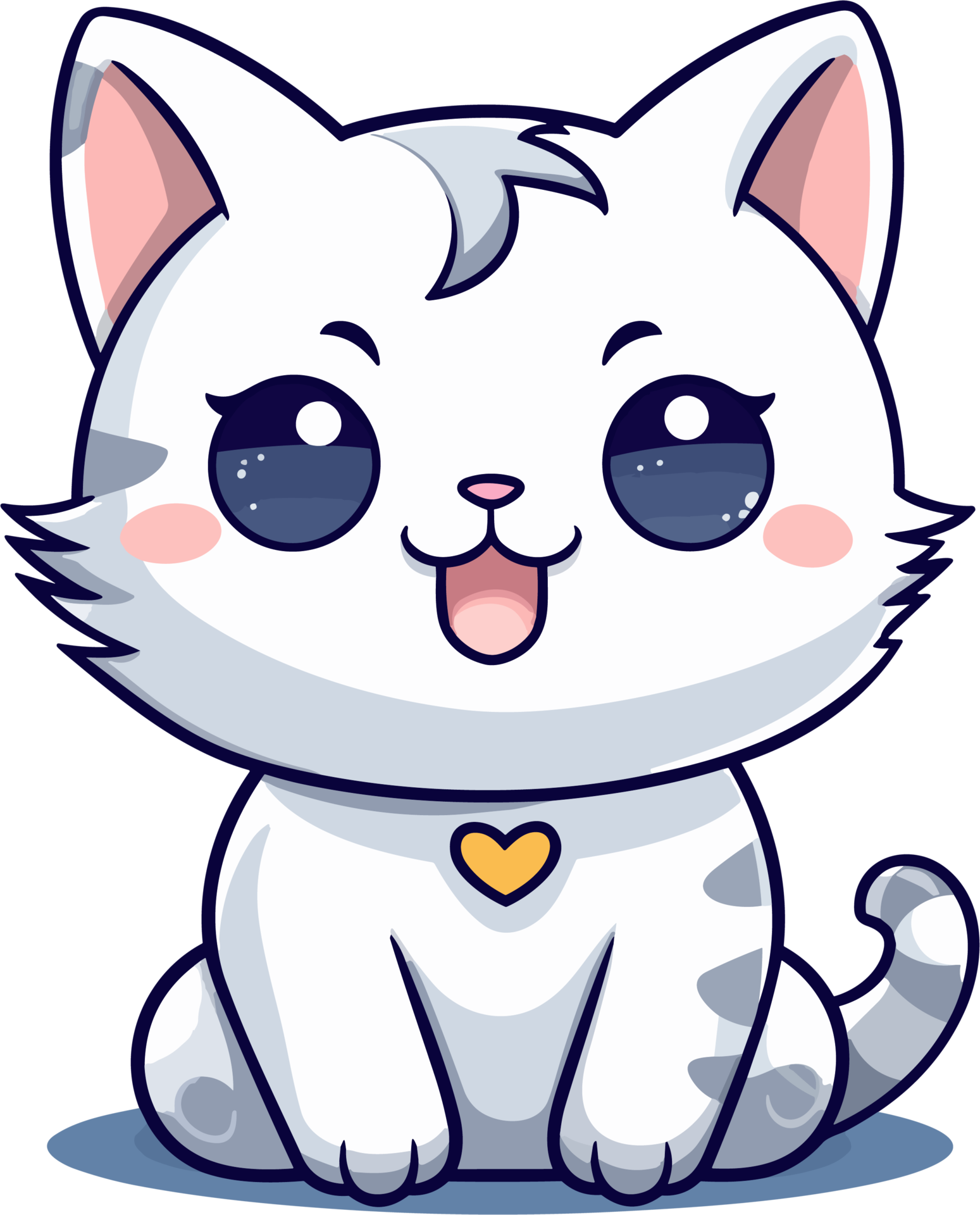 Kawaii Cute Happy Cat In Clipart 26419501 Png