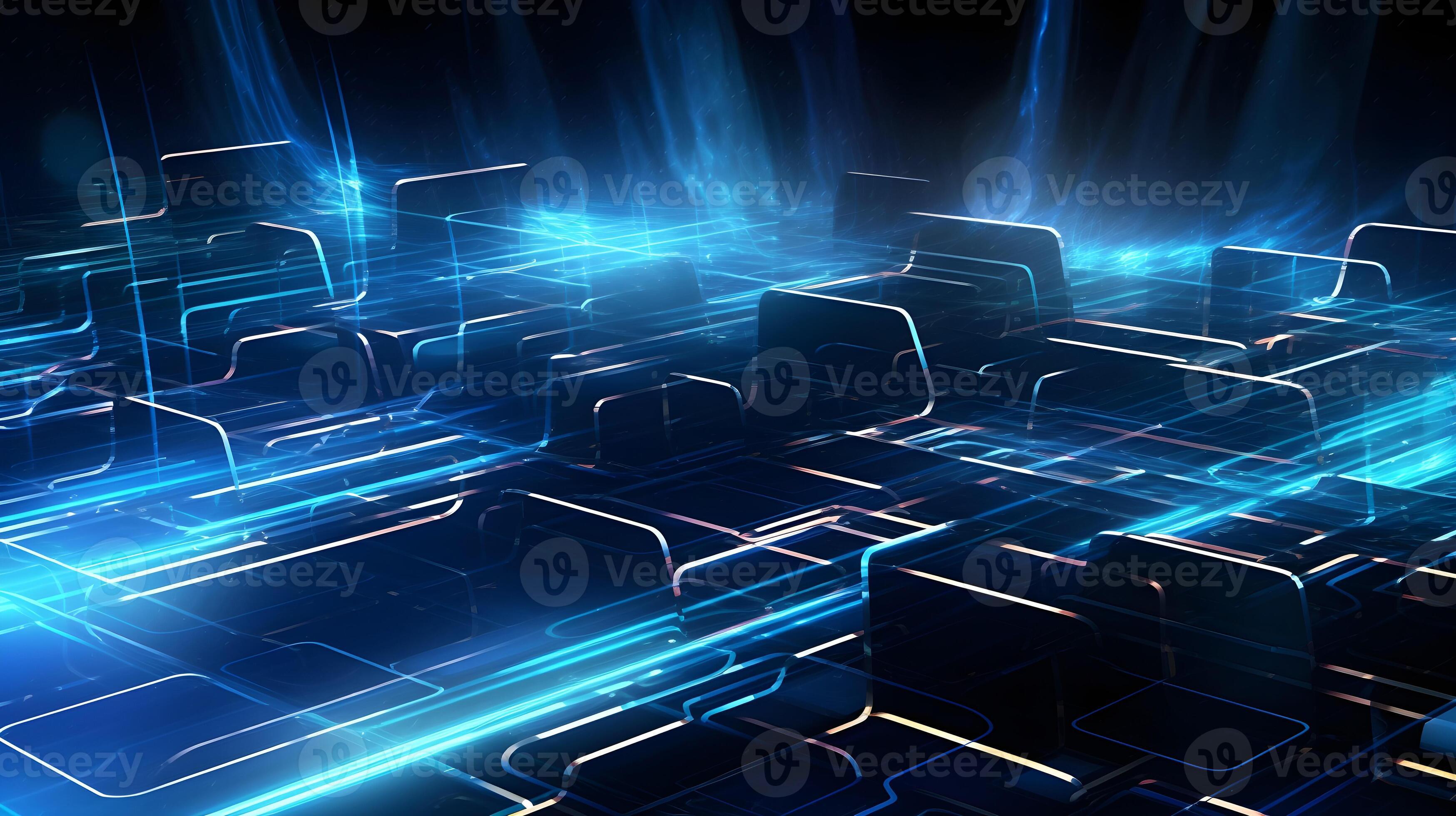 Technology Futuristic Network Connection Concept With Connecting