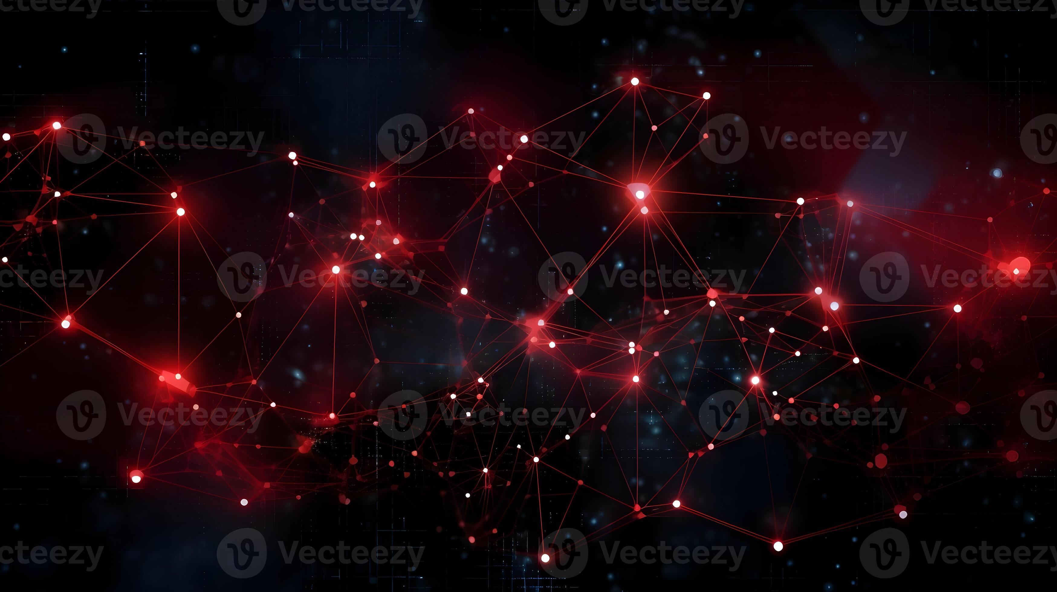 Technology Futuristic Network Connection Concept With Connecting Glowing Dots And Lines Circuit