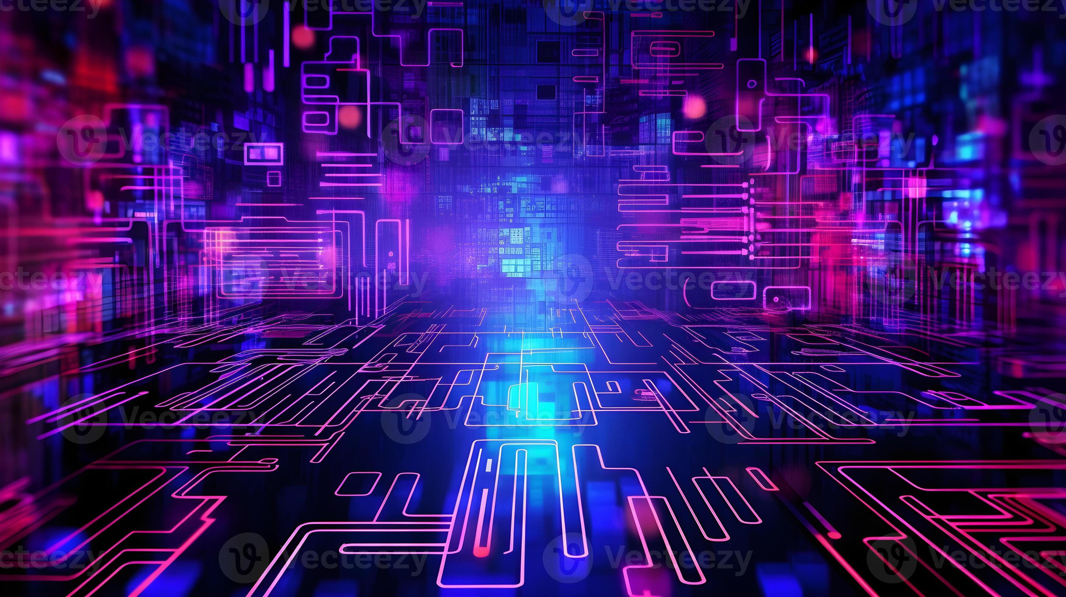 Technology Futuristic Network Connection Concept With Connecting