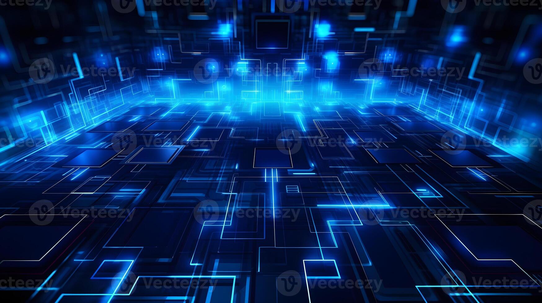 Technology Futuristic Network Connection Concept With Connecting