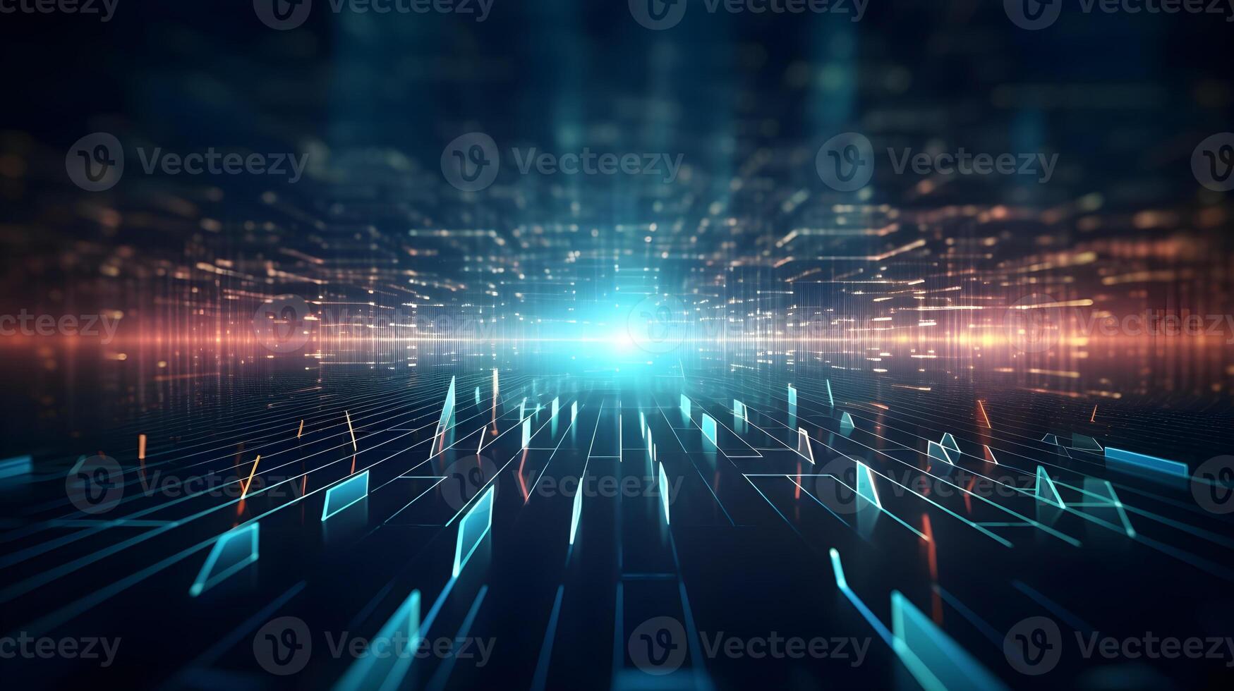 Technology Futuristic Network Connection Concept With Connecting