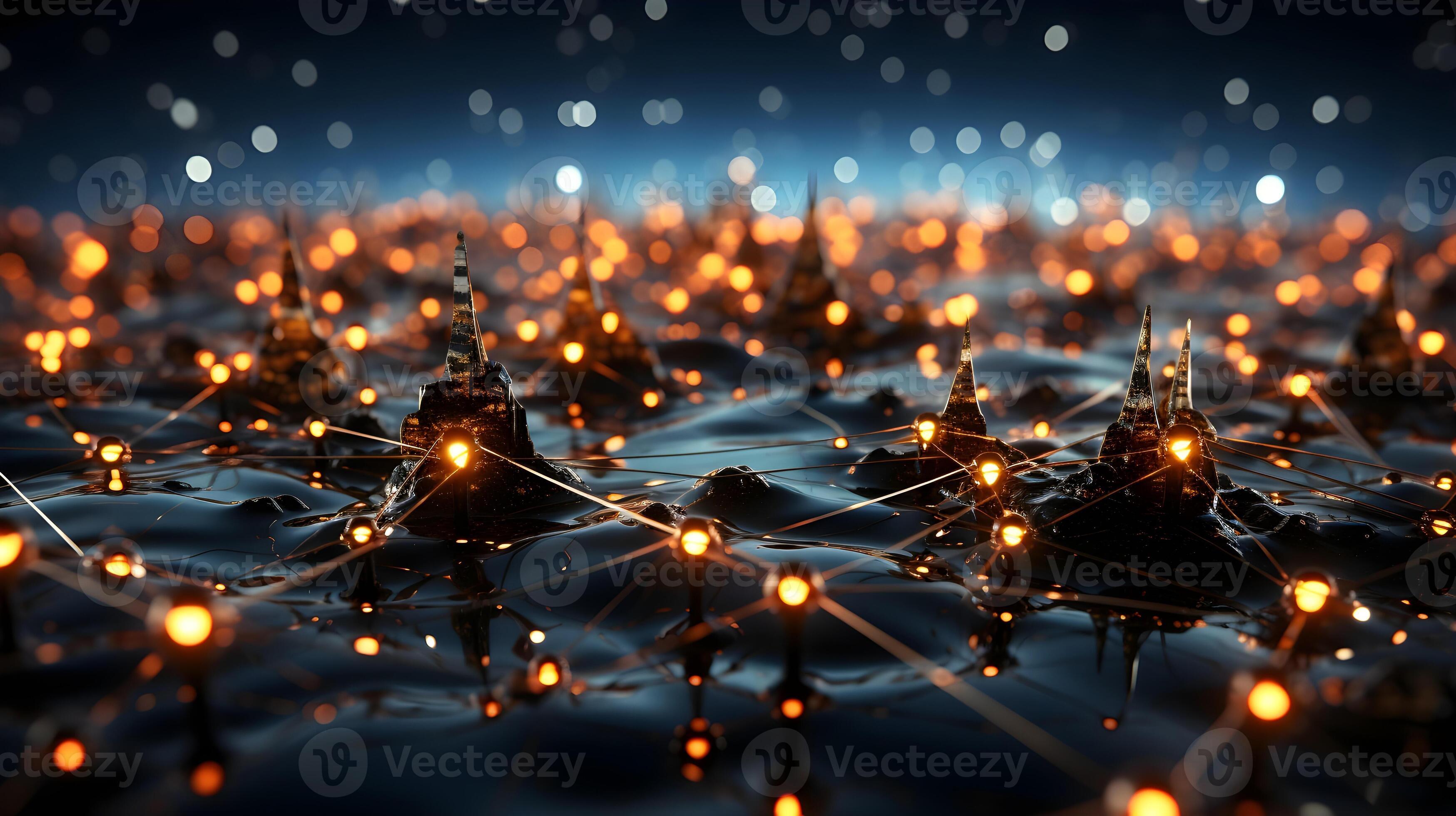 Technology Futuristic Network Connection Concept With Connecting