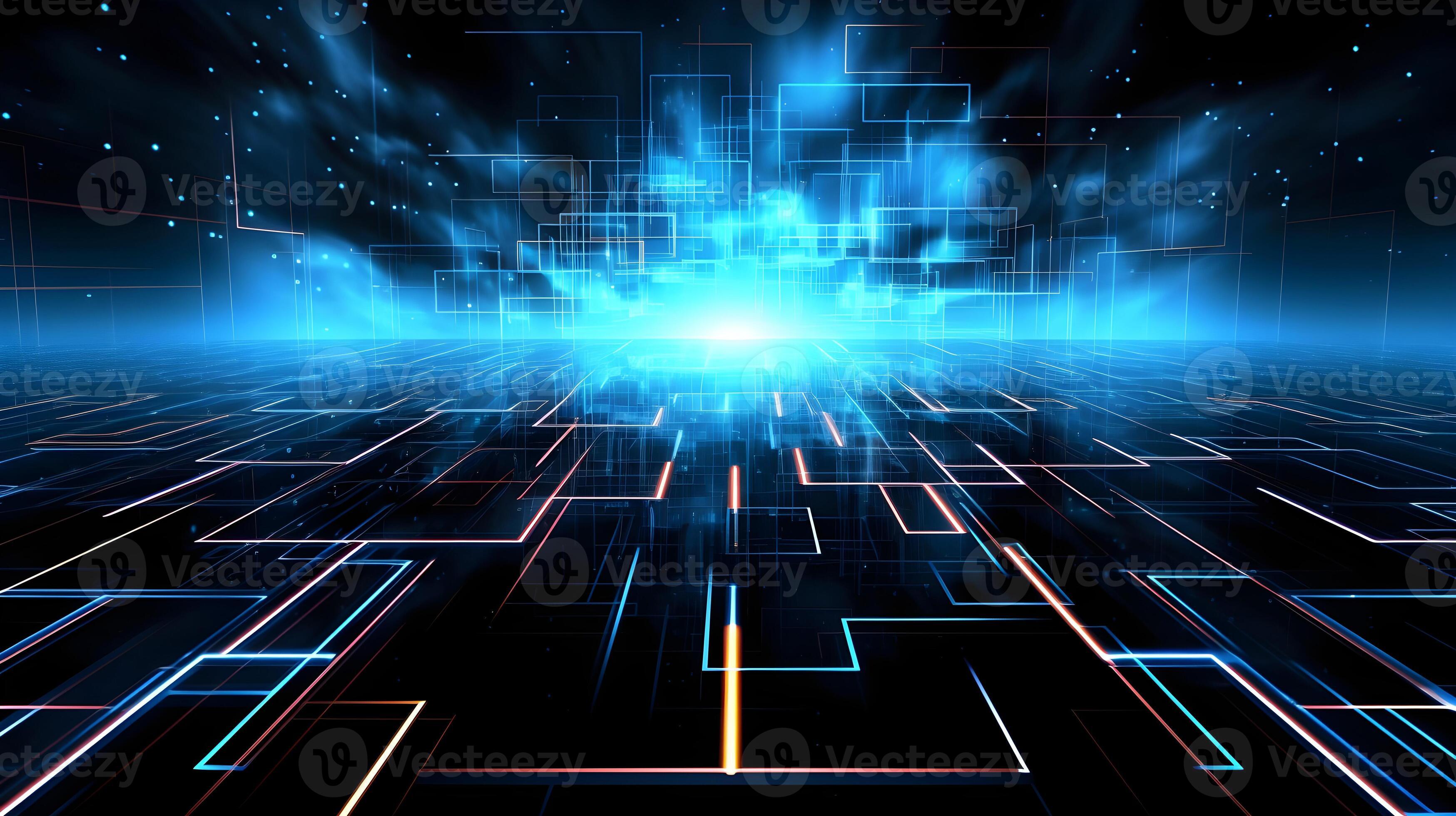 Technology Futuristic Network Connection Concept With Connecting
