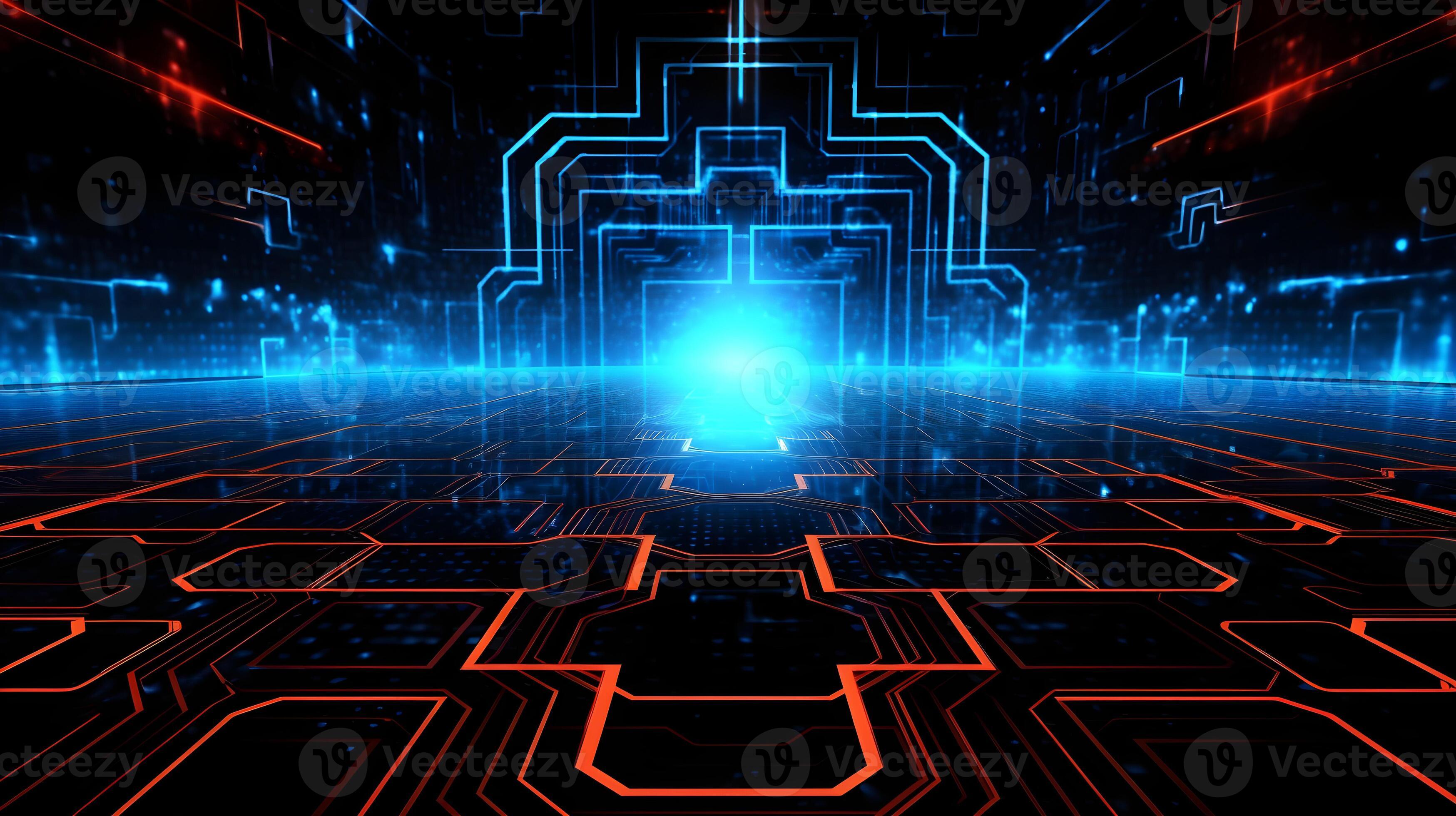 Technology Futuristic Network Connection Concept With Connecting