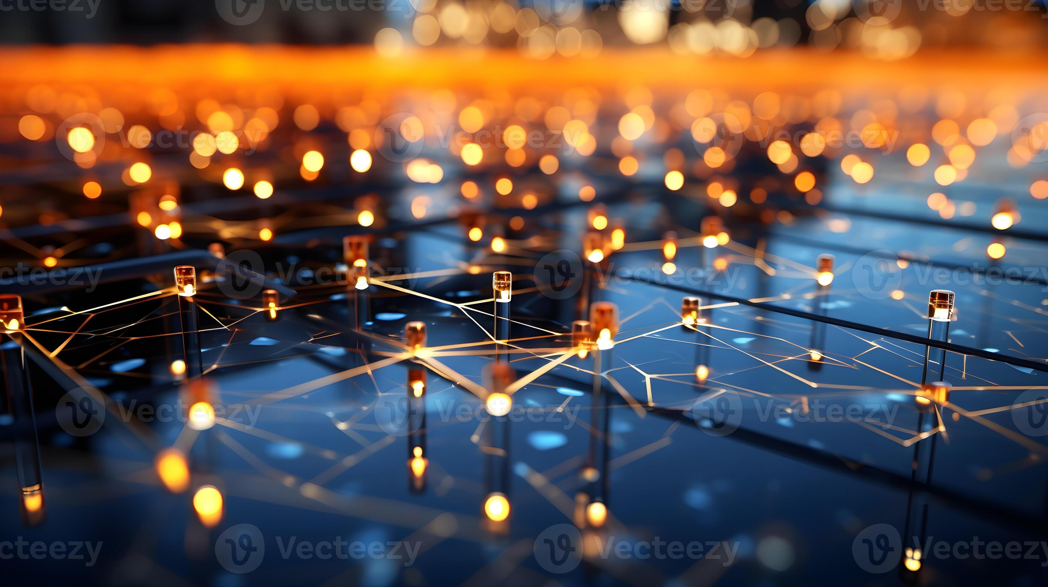Technology Futuristic Network Connection Concept With Connecting