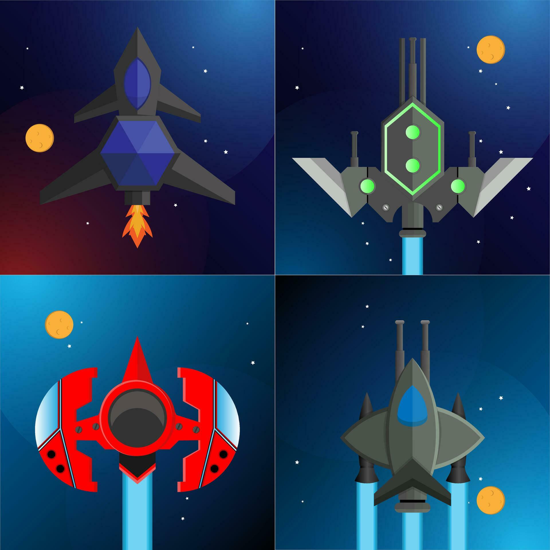 space ship vector illustration set 26426196 Vector Art at Vecteezy