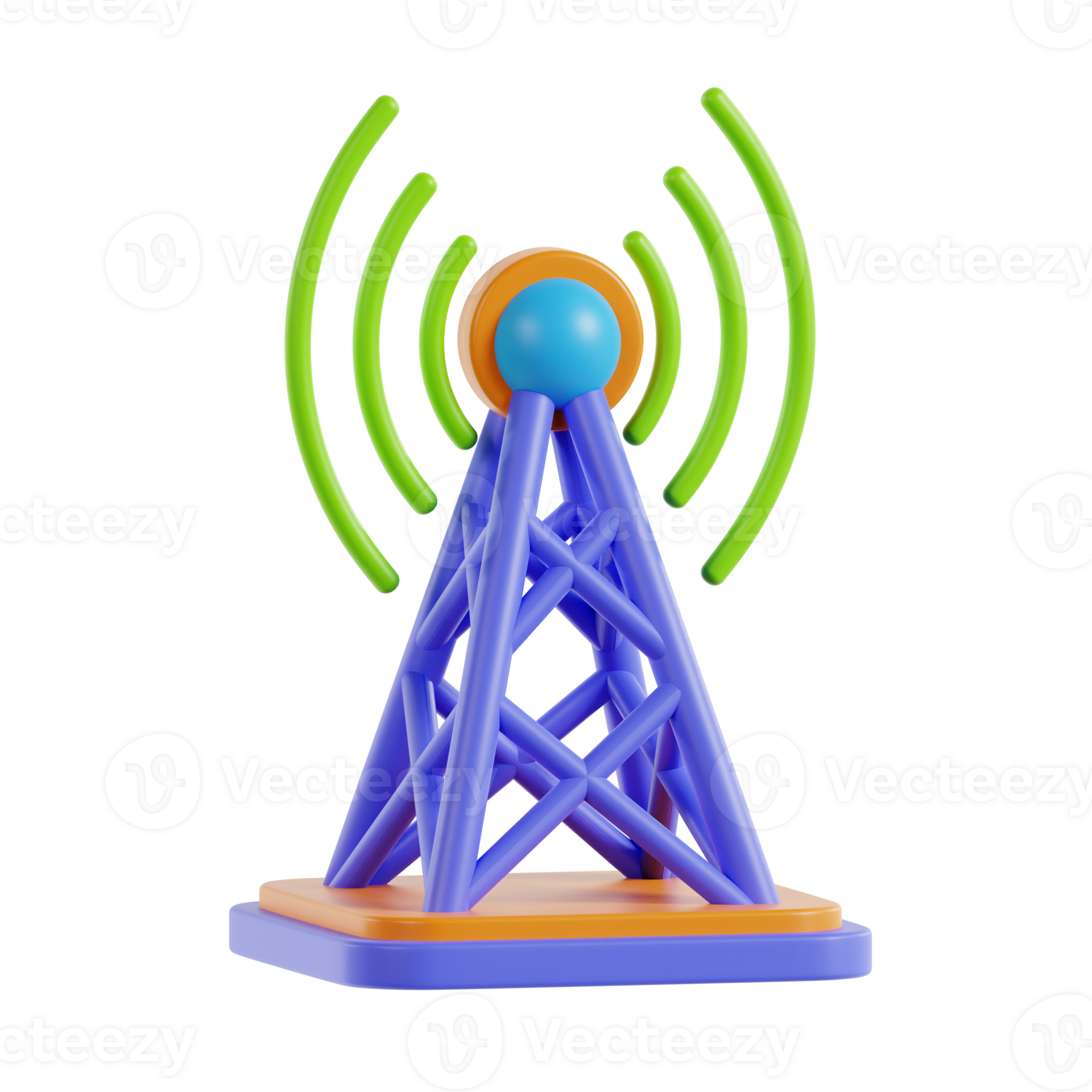 wireless tower 3d icon. Communication tower 3d icon for transmitting network signal. Signal ...