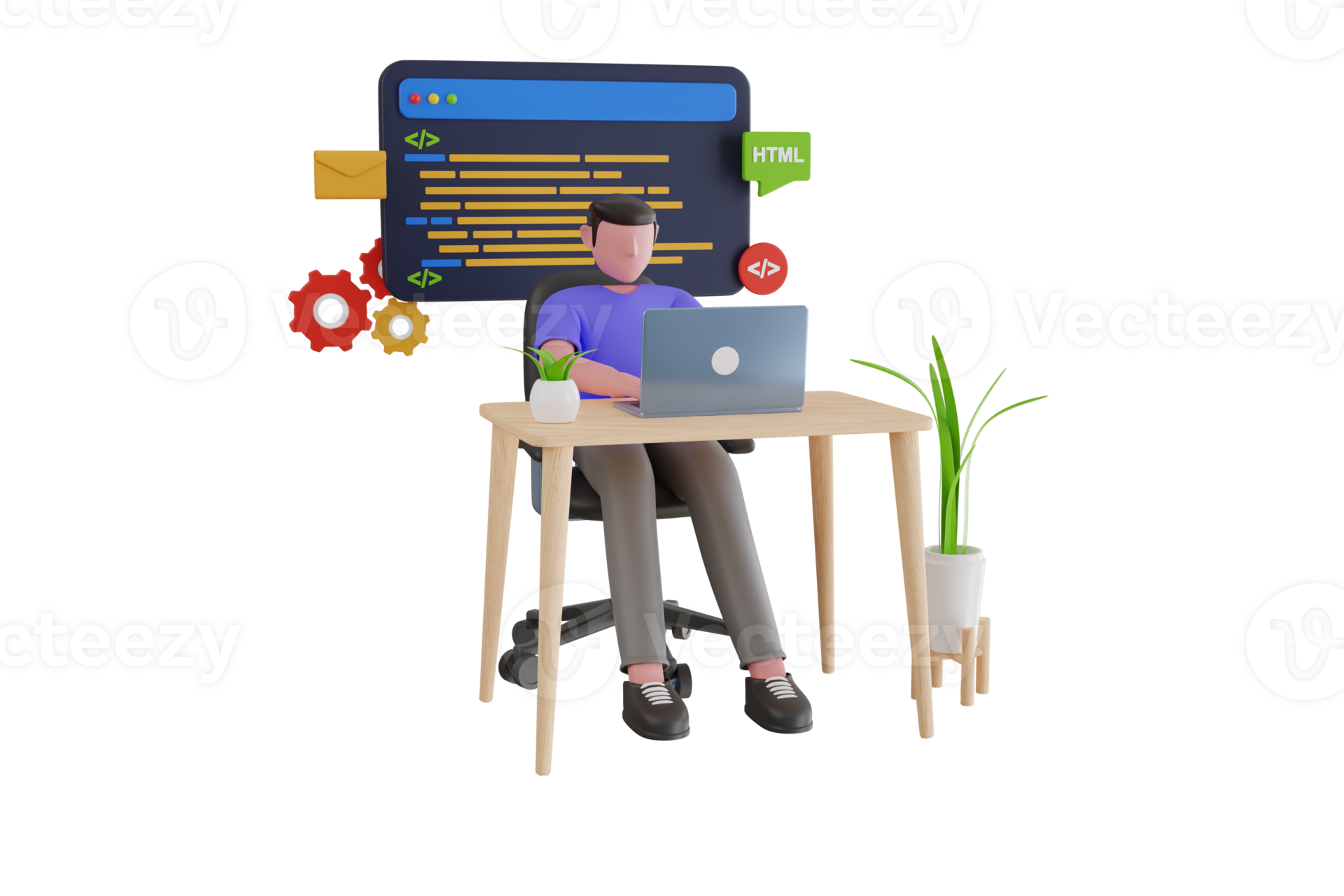 Professional Programmer Writing Code For Testing Computer Software Man