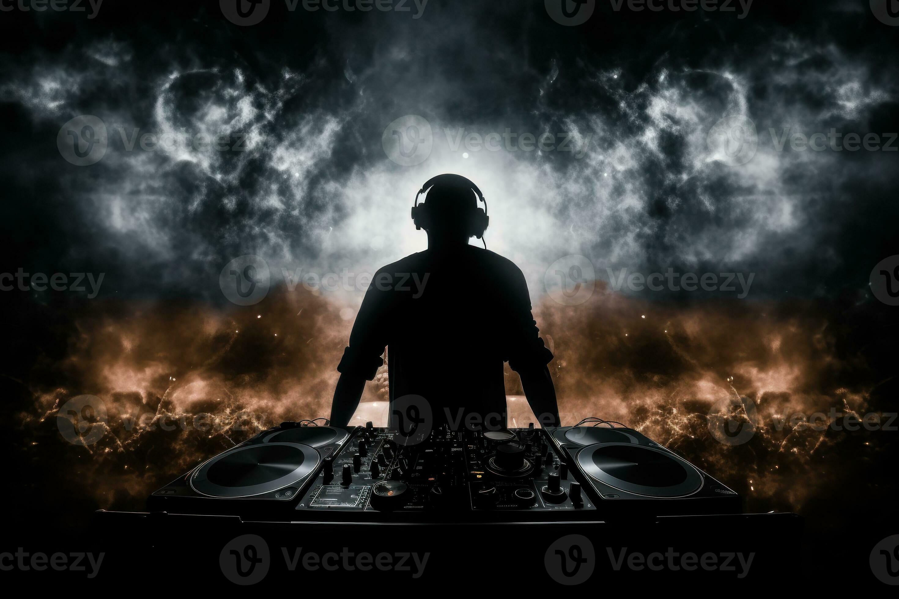 dark music background with playing DJ 26432447 Stock Photo at Vecteezy