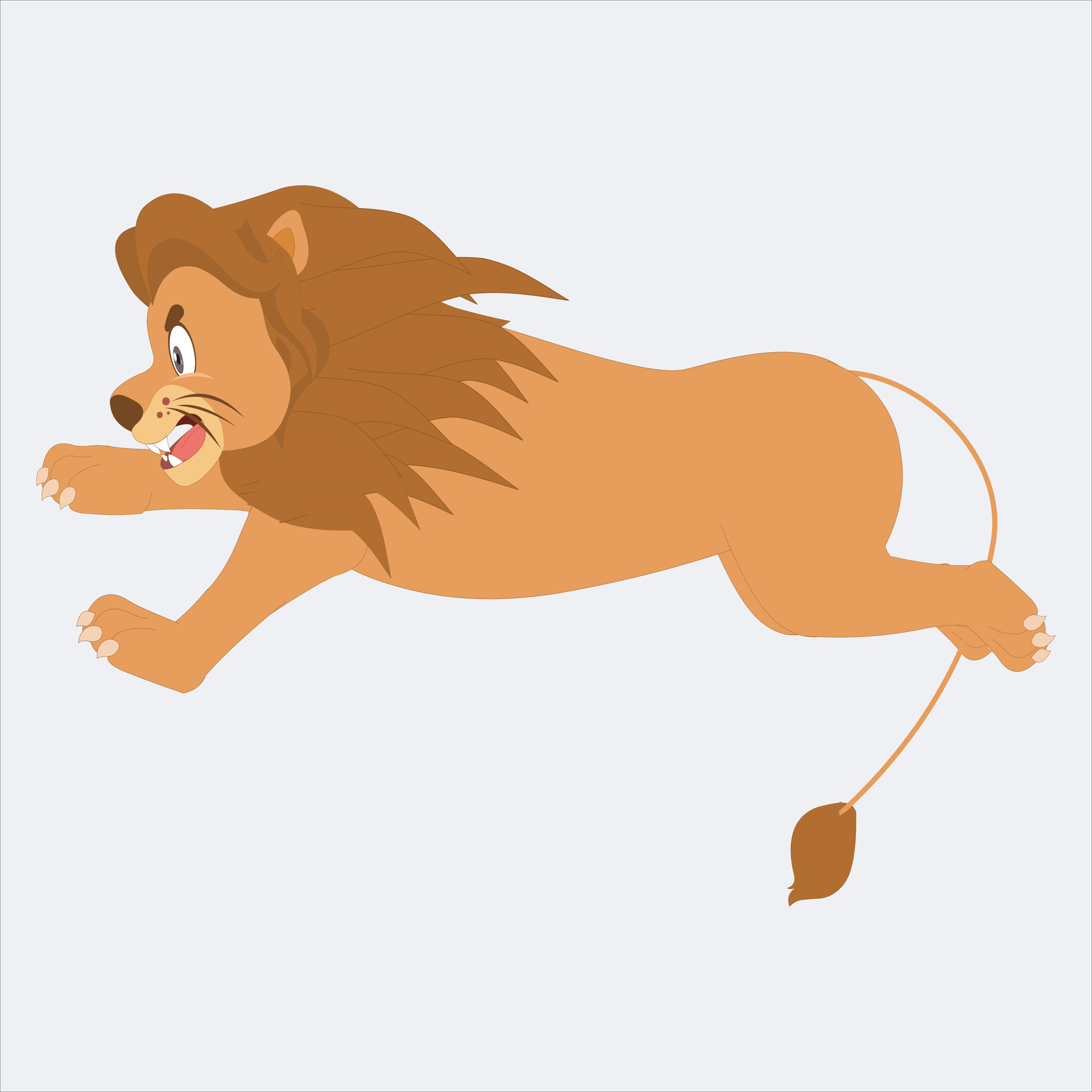 lion cartoon 2d lion 26433909 Vector Art at Vecteezy