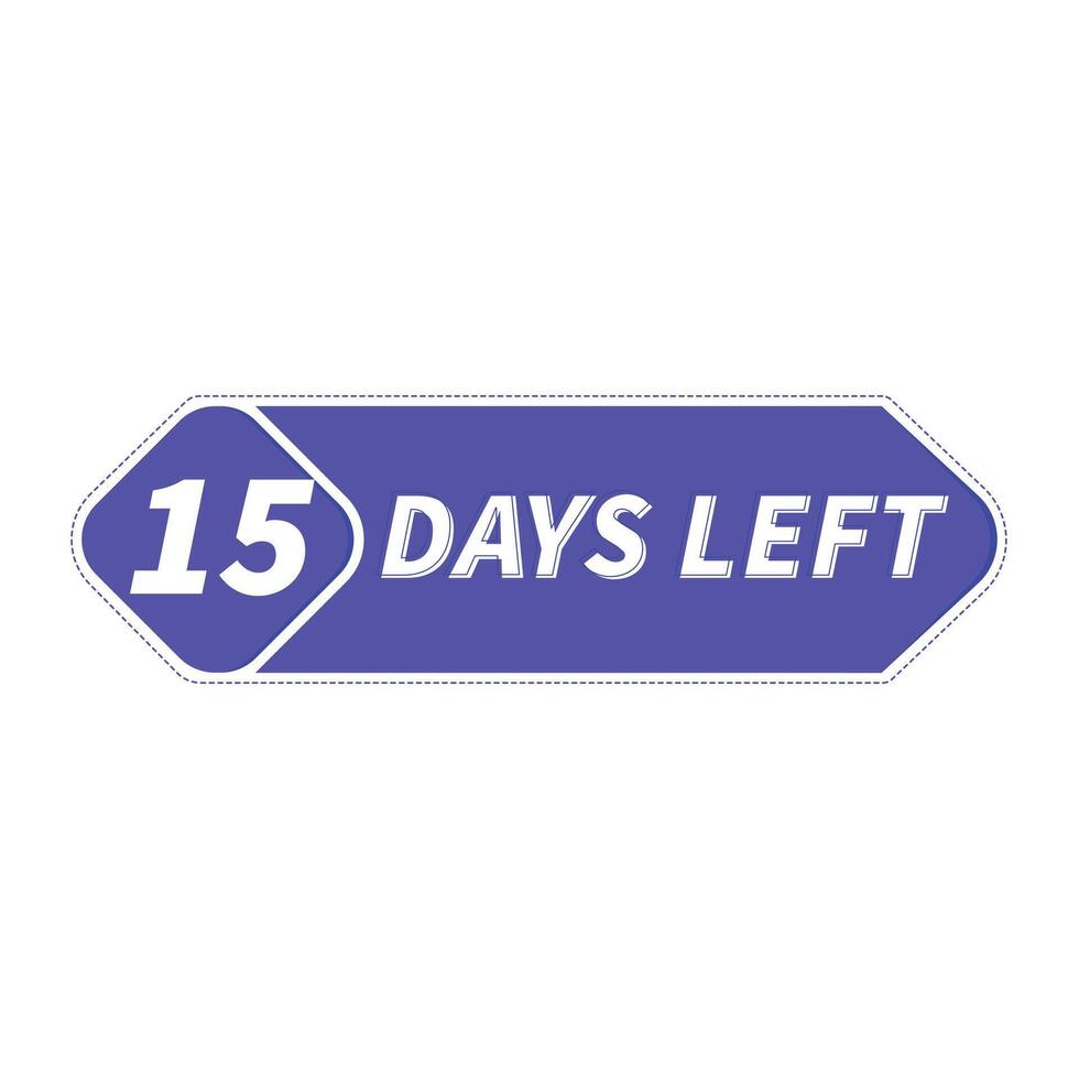 15 Days Left banner, countdown timer 26455077 Vector Art at Vecteezy