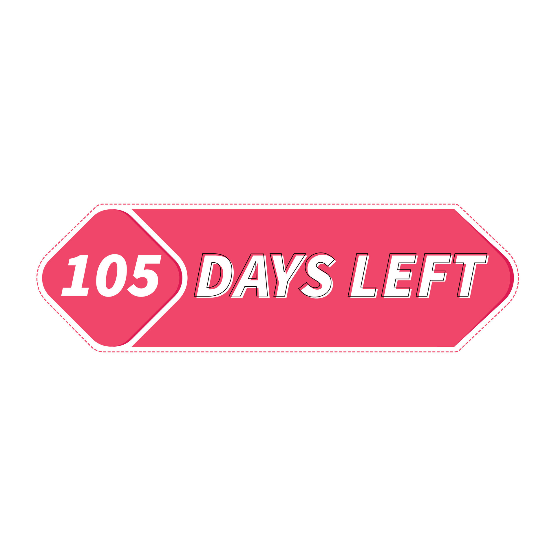 105 Days Left Banner Countdown Timer 26455148 Vector Art At Vecteezy