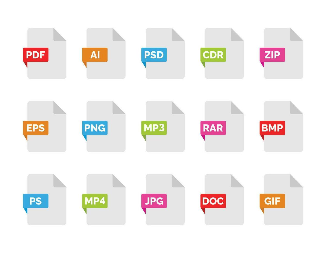 File Format Icon Set Isolated On White Background 26455480 Vector Art At Vecteezy